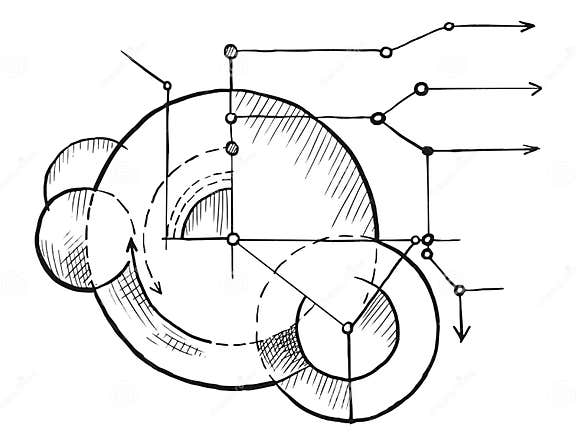 Geometry Blueprint Draft Scheme Sketch on White Stock Vector ...