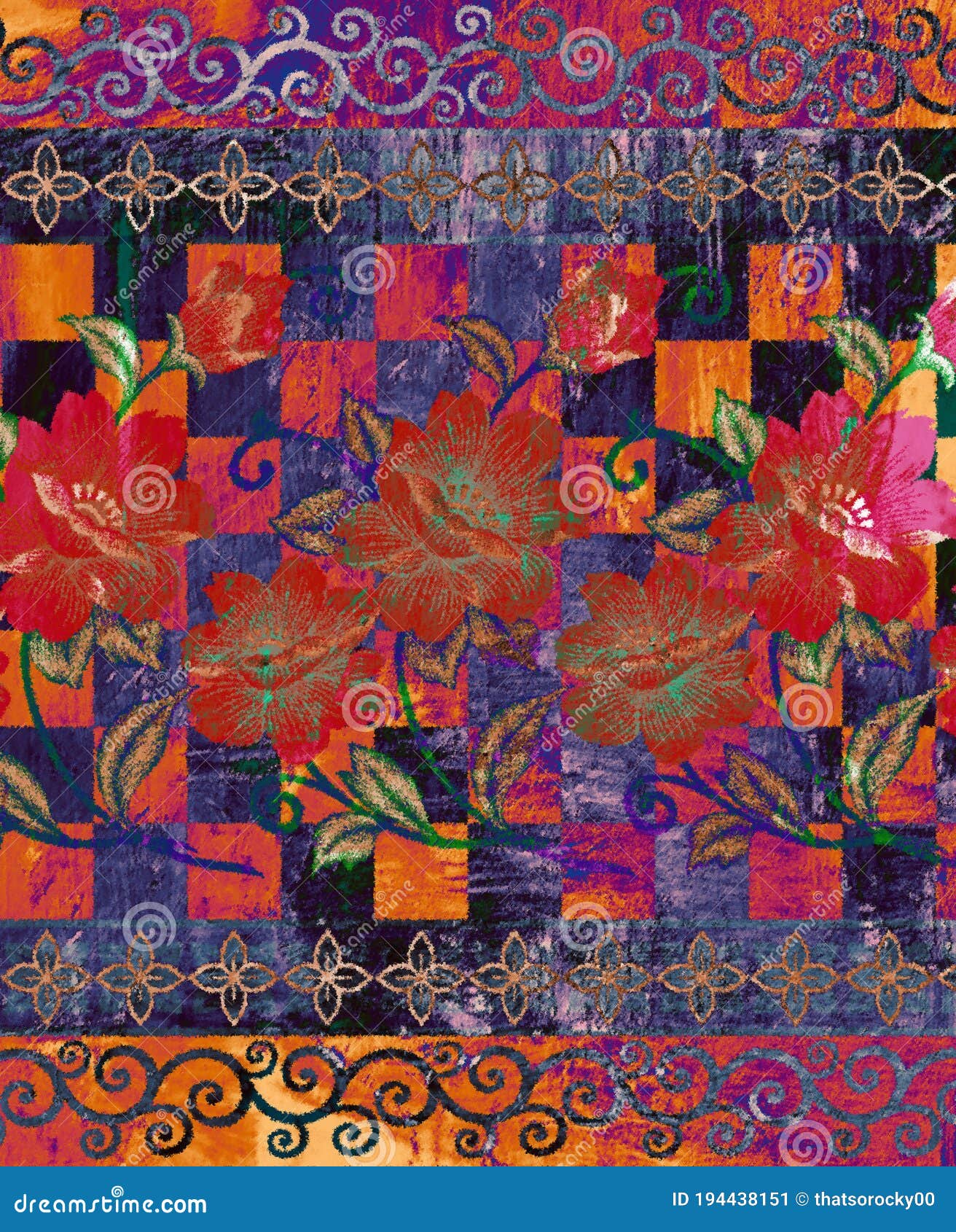 Geometry Repeat Pattern with Texture Background Stock Illustration ...