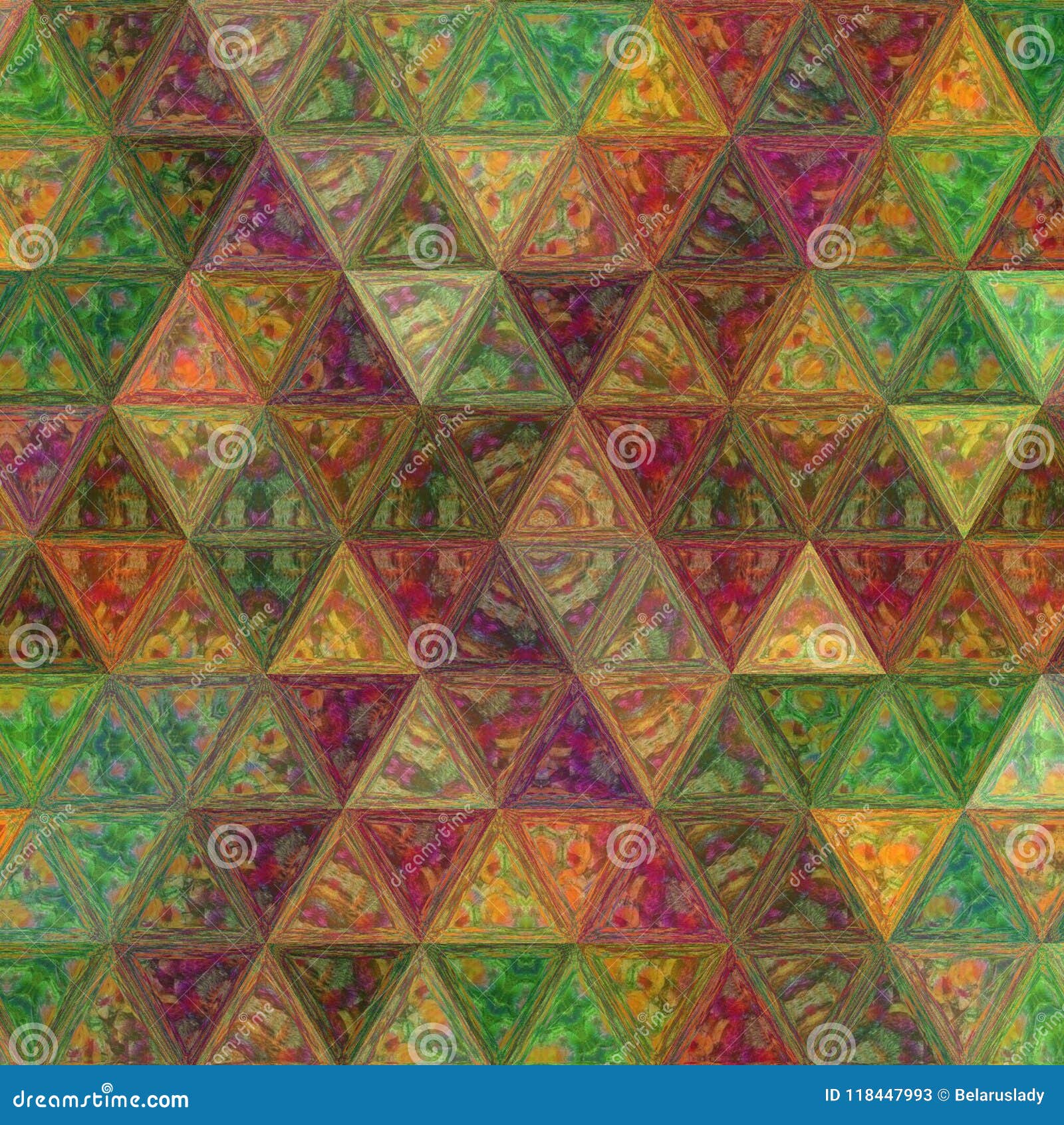 Sacred Geometry of Colorful Triangles Mosaic Stock Image - Image of ...