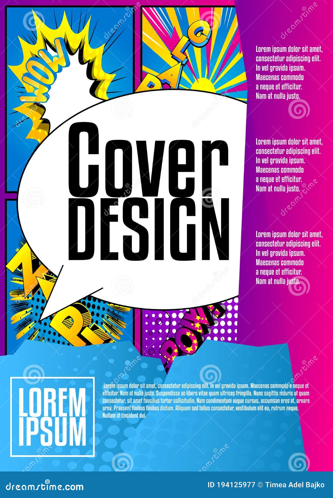 Geometry Comic Book Style Cartoon Brochure, Flyer Template. Stock ...