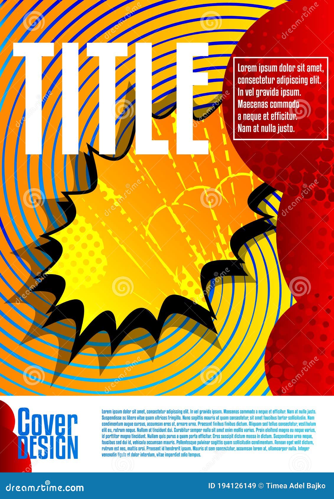 Geometry Comic Book Style Cartoon Brochure, Flyer Template. Stock ...