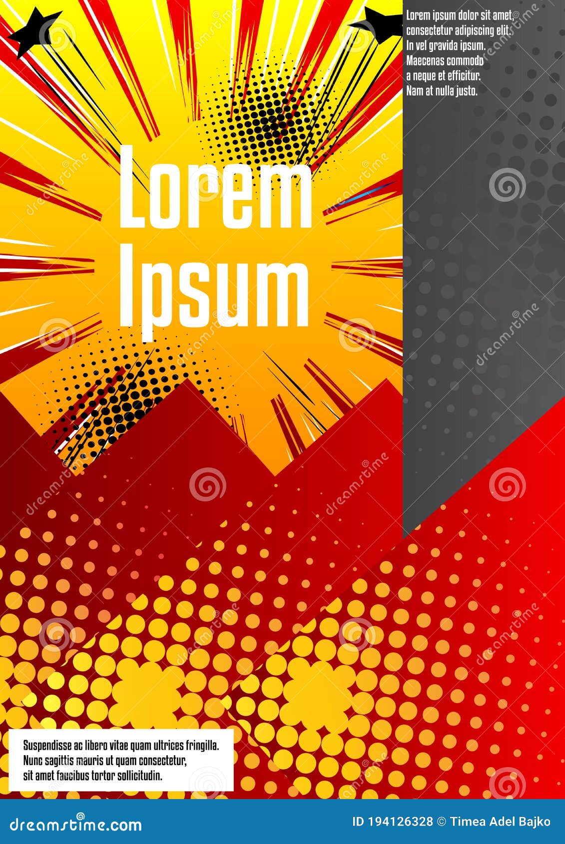 Geometry Comic Book Style Cartoon Brochure, Flyer Template. Stock ...