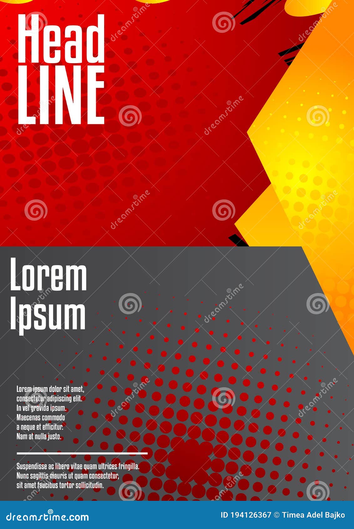 Geometry Comic Book Style Cartoon Brochure, Flyer Template. Stock ...