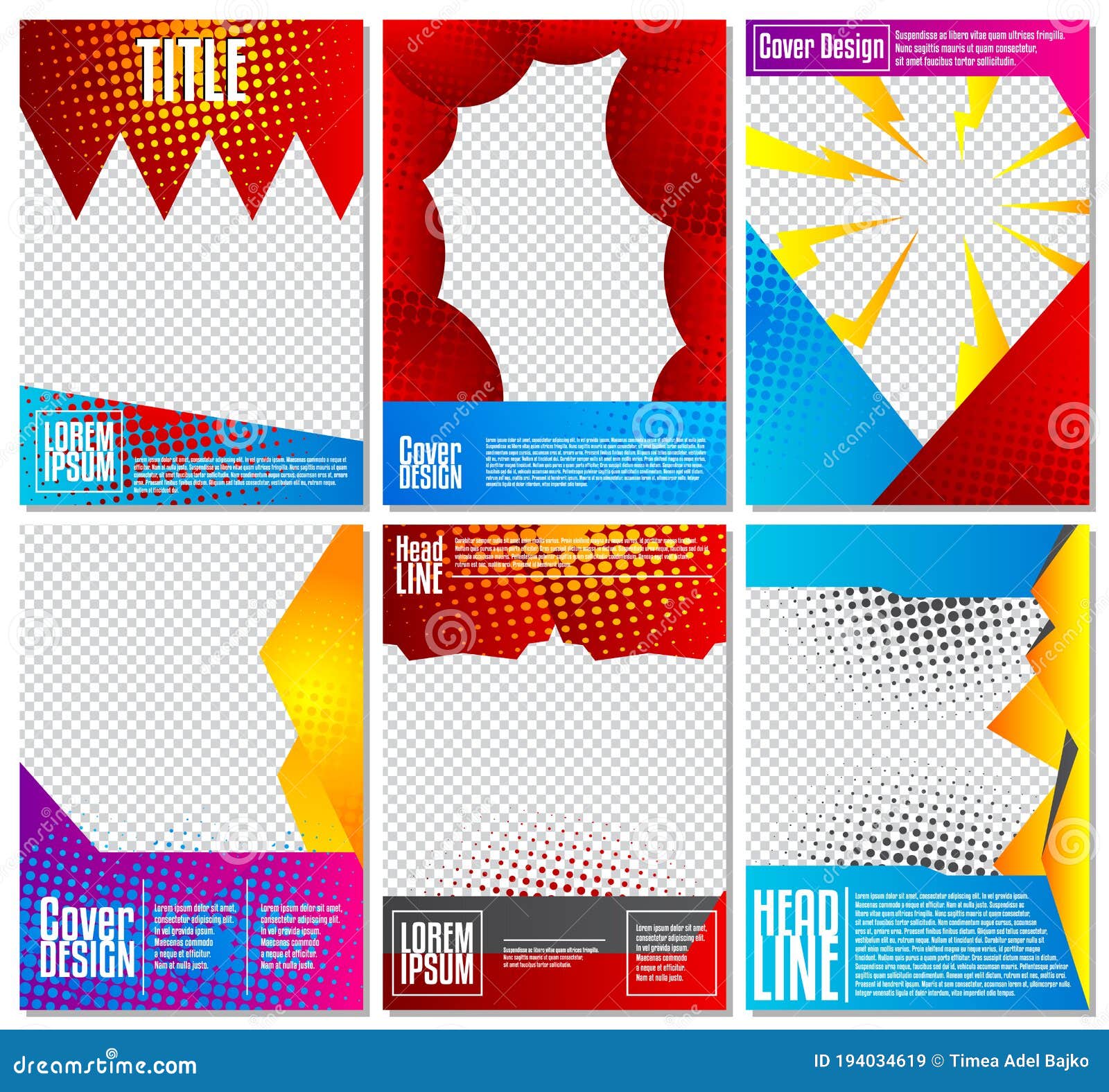 Geometry Comic Book Style Cartoon Brochure, Flyer Template. Stock ...