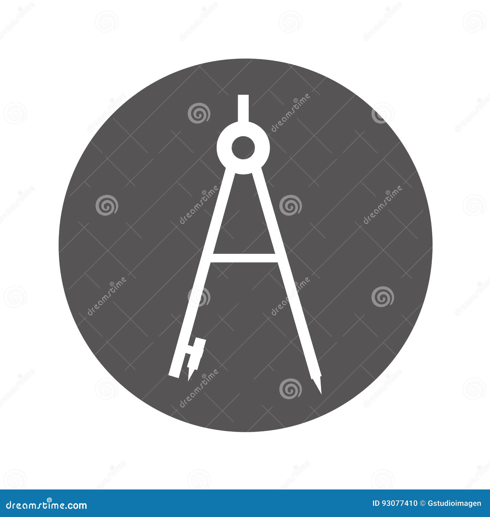 Geometry Compass Isolated Icon Stock Vector - Illustration of maths ...