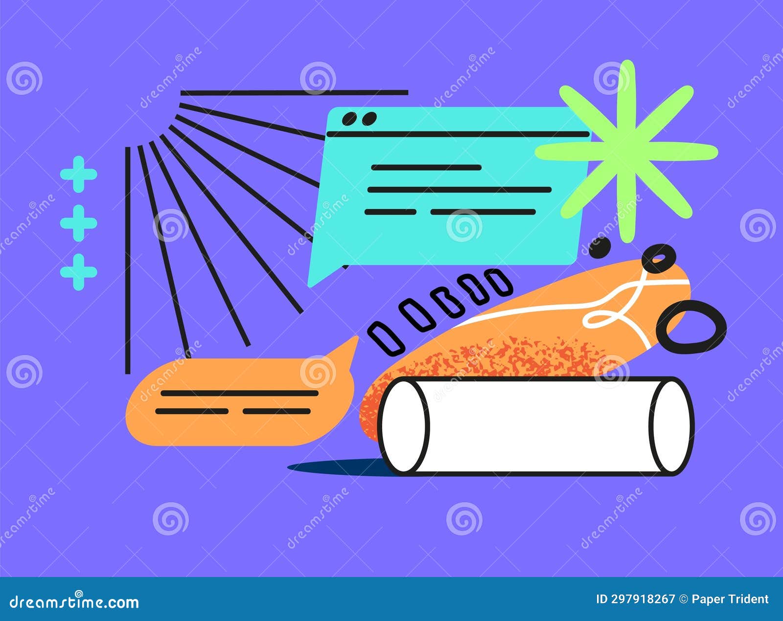 Geometry Composition. Abstract Geometric Shape, Figure, Cylinder. Web ...