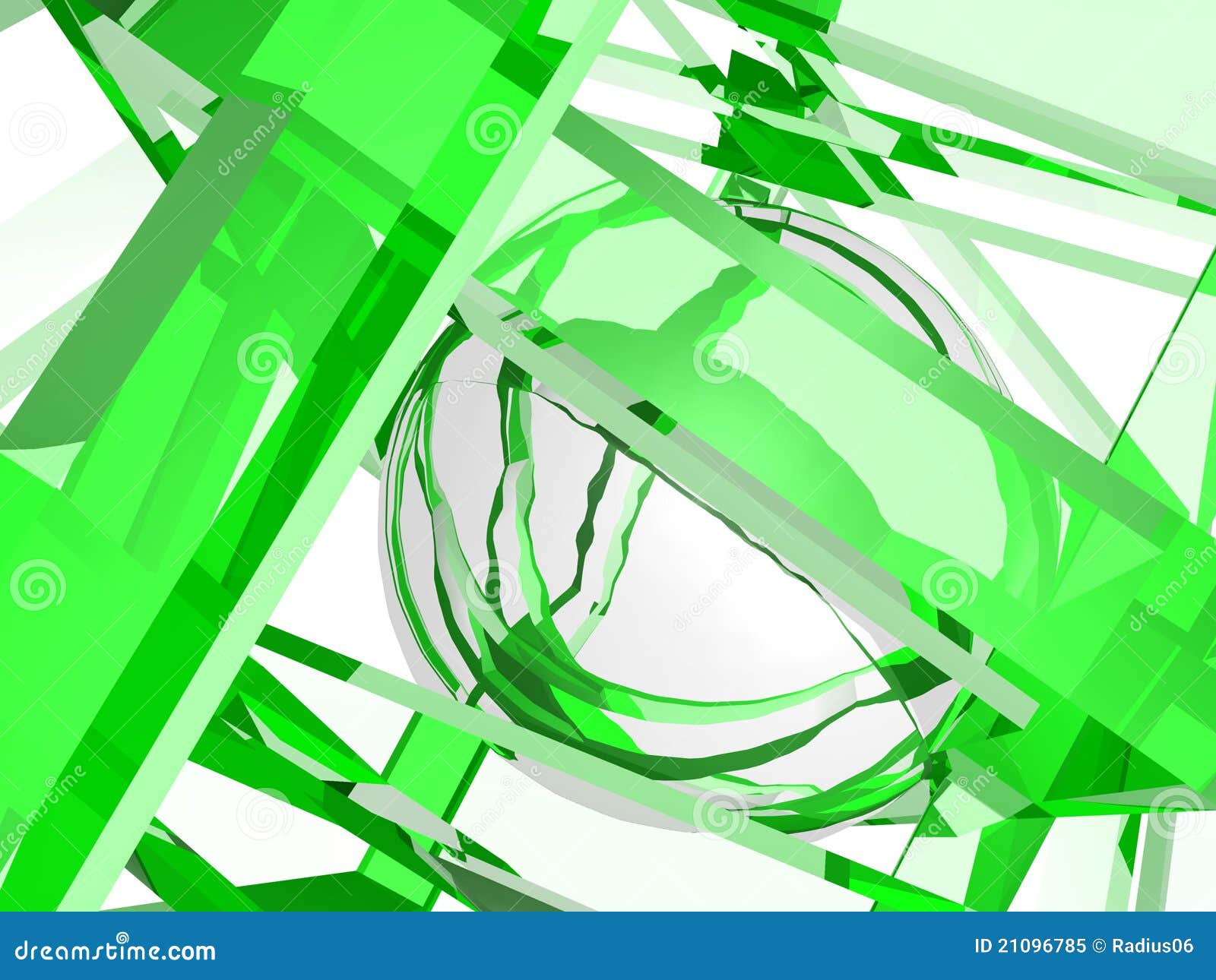 Geometry Composition in Green Stock Illustration - Illustration of cube ...