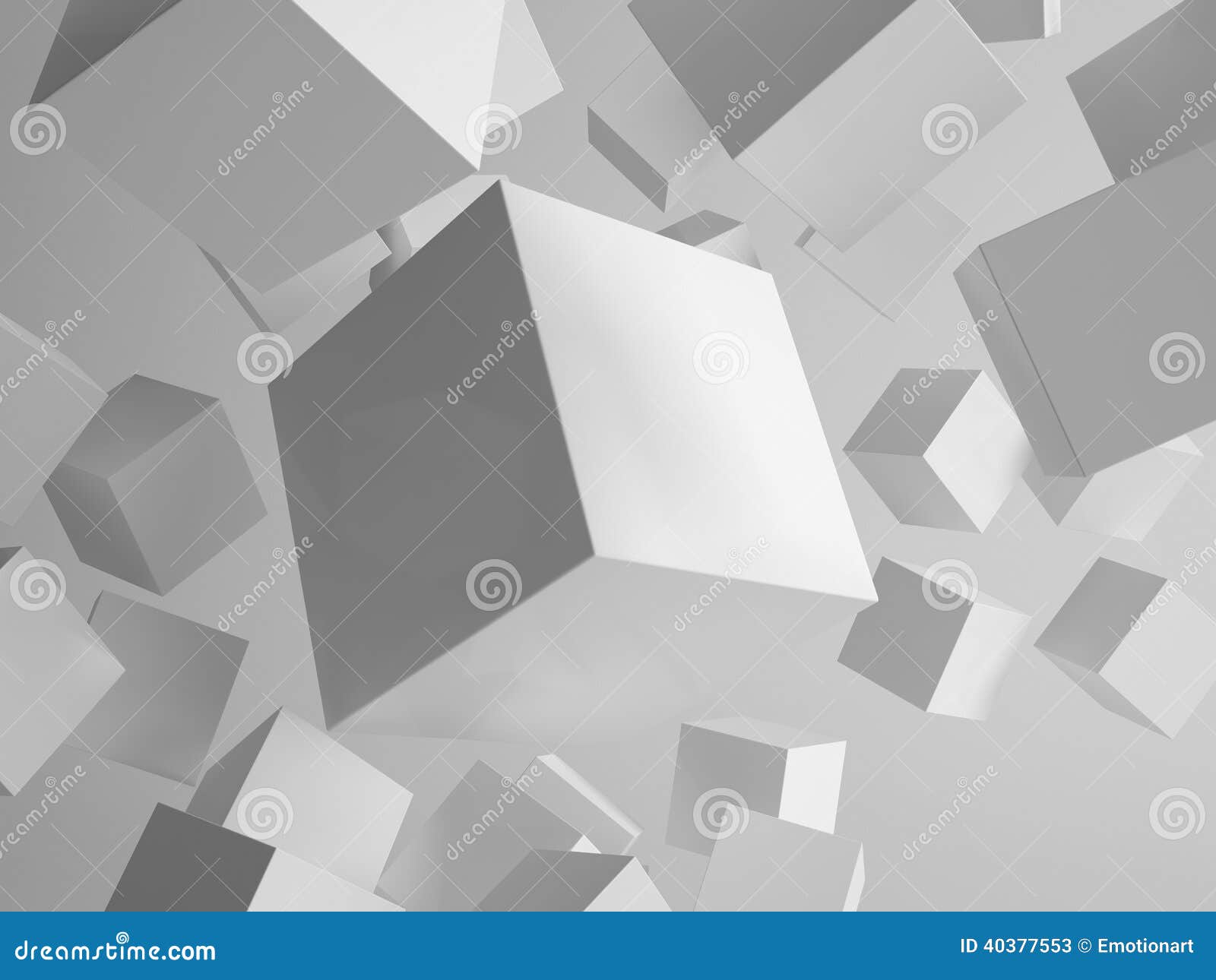 Geometry Concept of Grey Flying Cubes / Boxes Stock Illustration ...