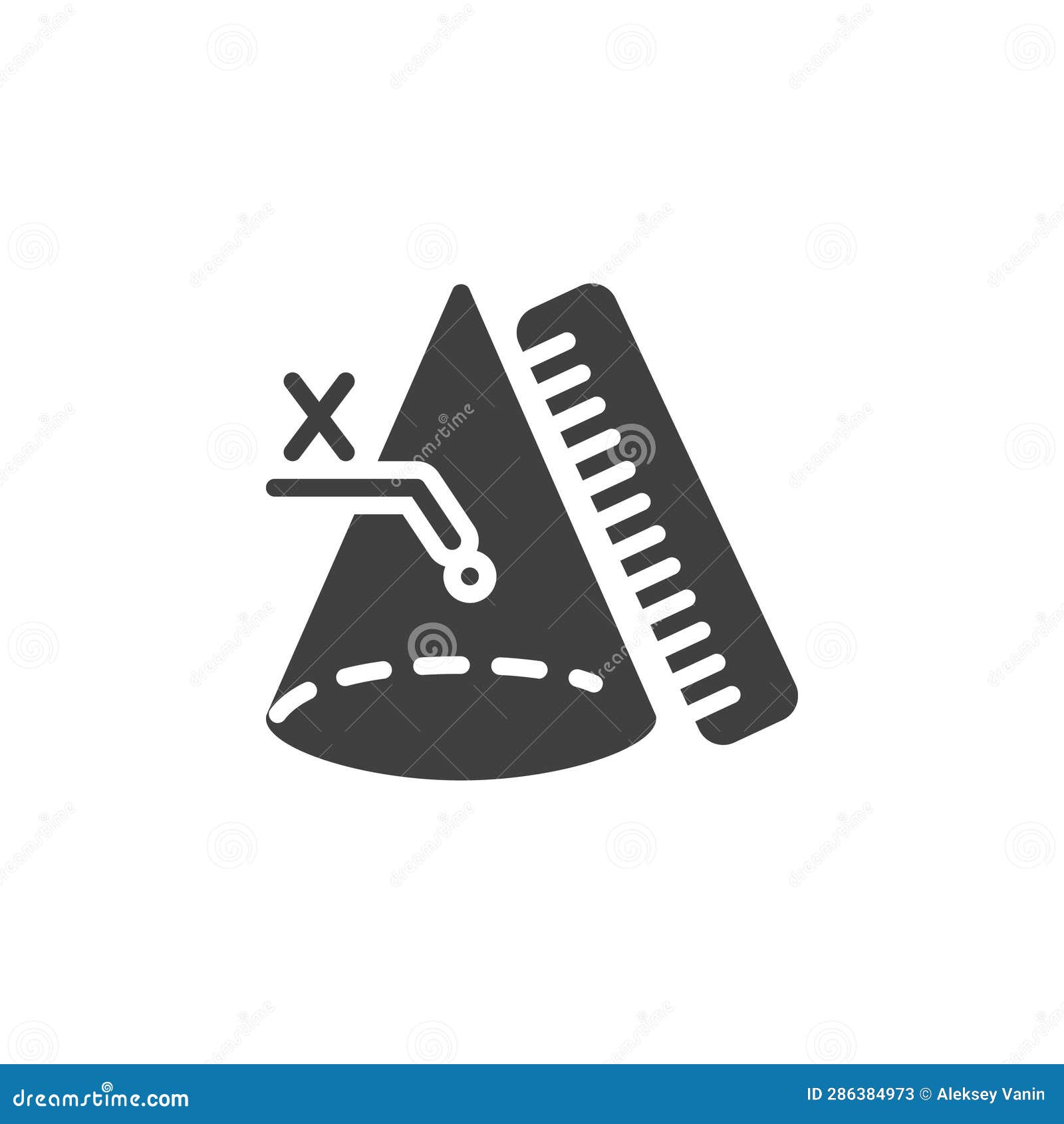 Geometry cone vector icon stock illustration. Illustration of glyph ...