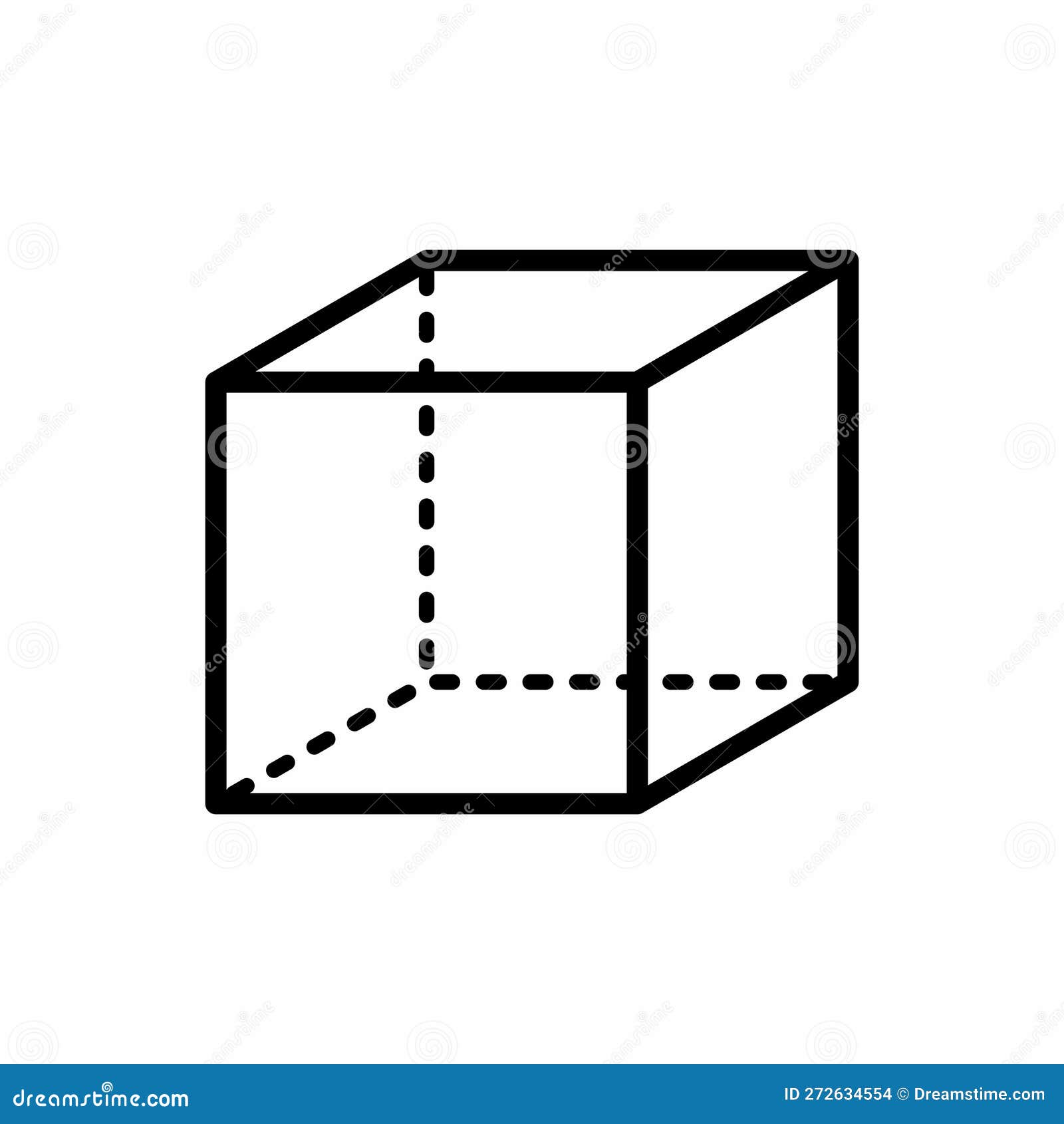 Geometry Cube Outline Vector Stock Vector - Illustration of blank ...