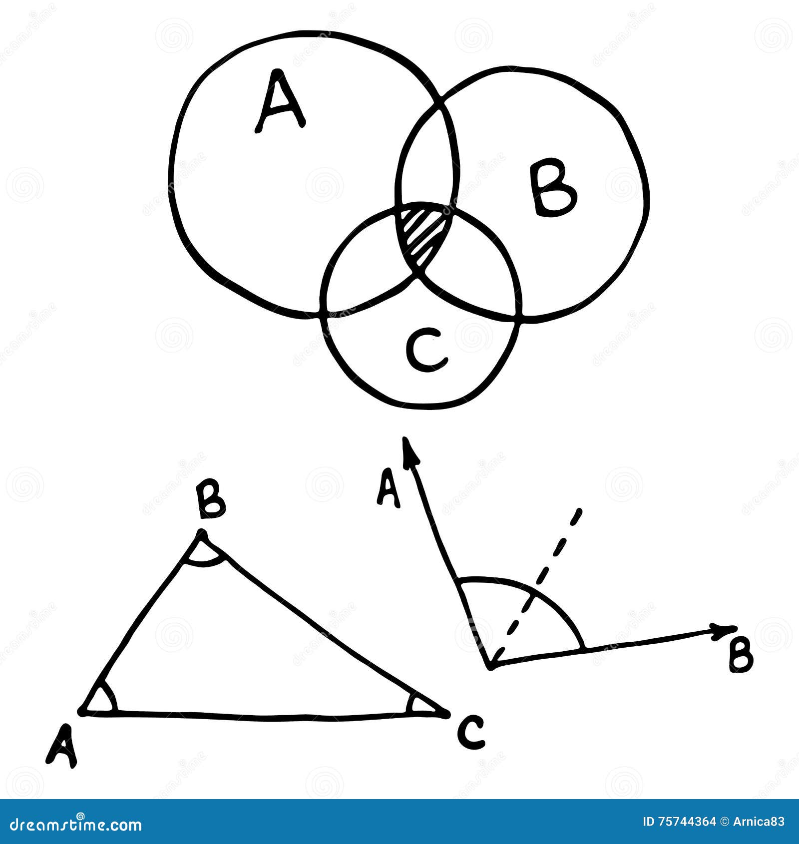 Geometry doodle. Outlined stock vector. Illustration of learn - 75744364