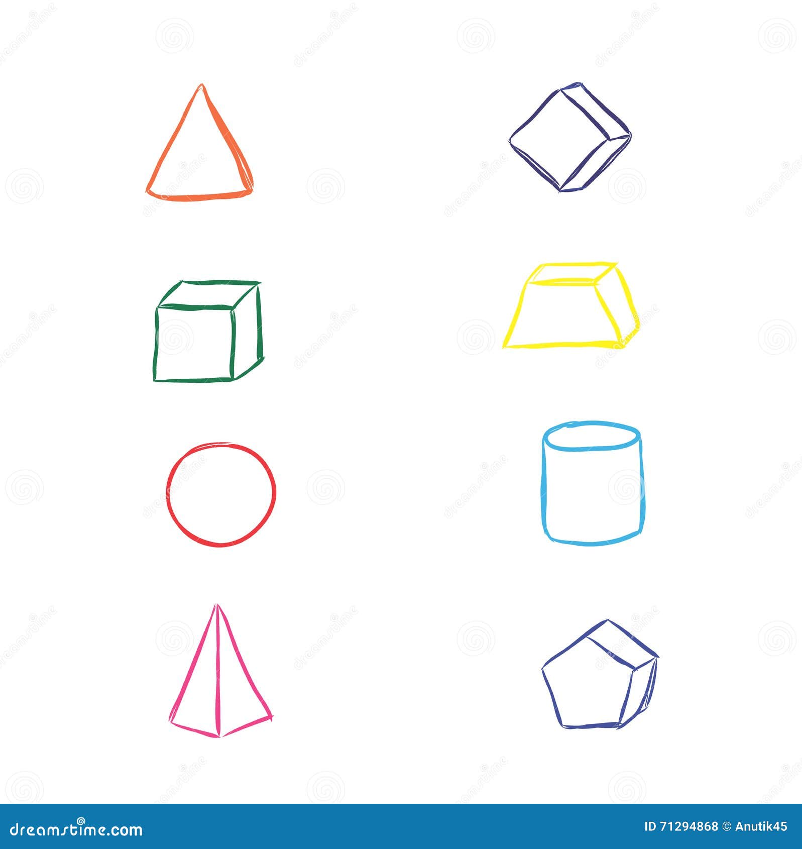 Geometry Elements, Sketch, Vector Illustration Stock Vector ...