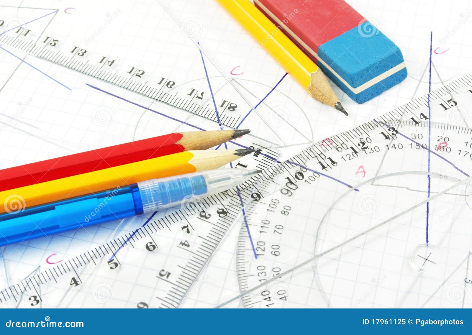 Geometry Equipment for Children Stock Image - Image of representation ...