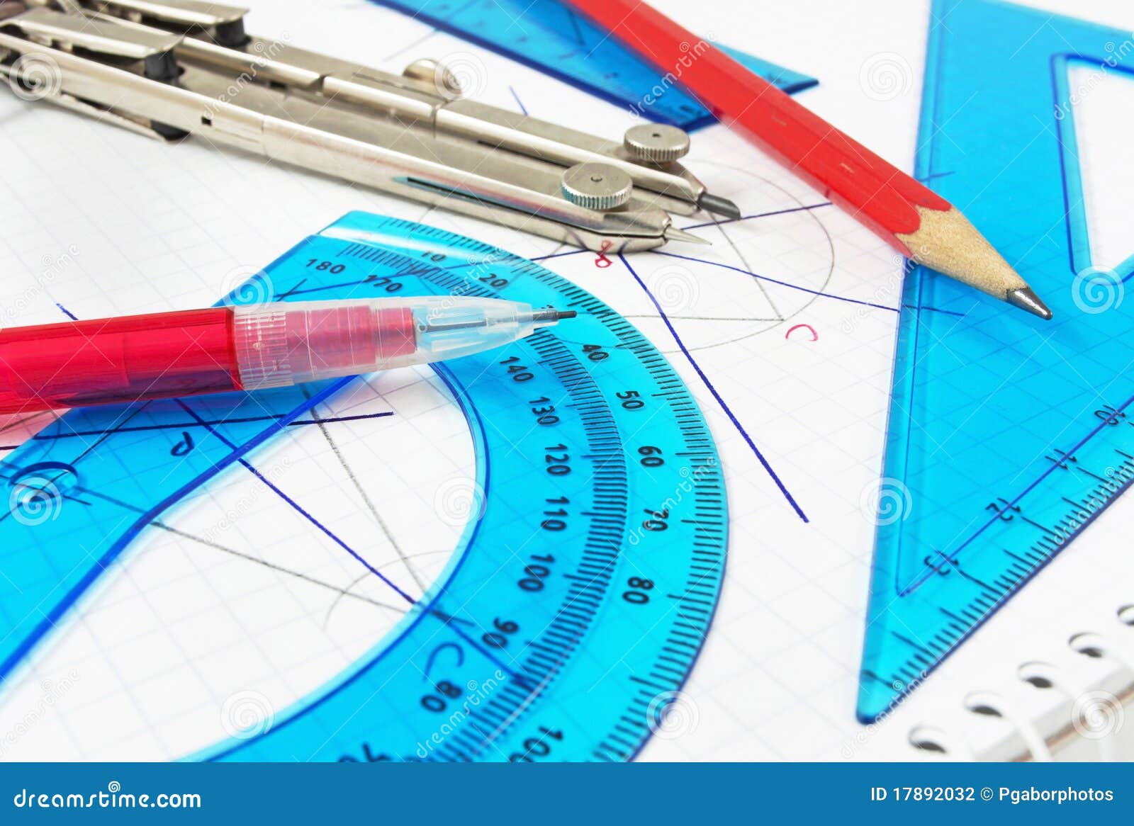 Geometry Equipment Close Up Stock Photo - Image of tools, paper: 17892032