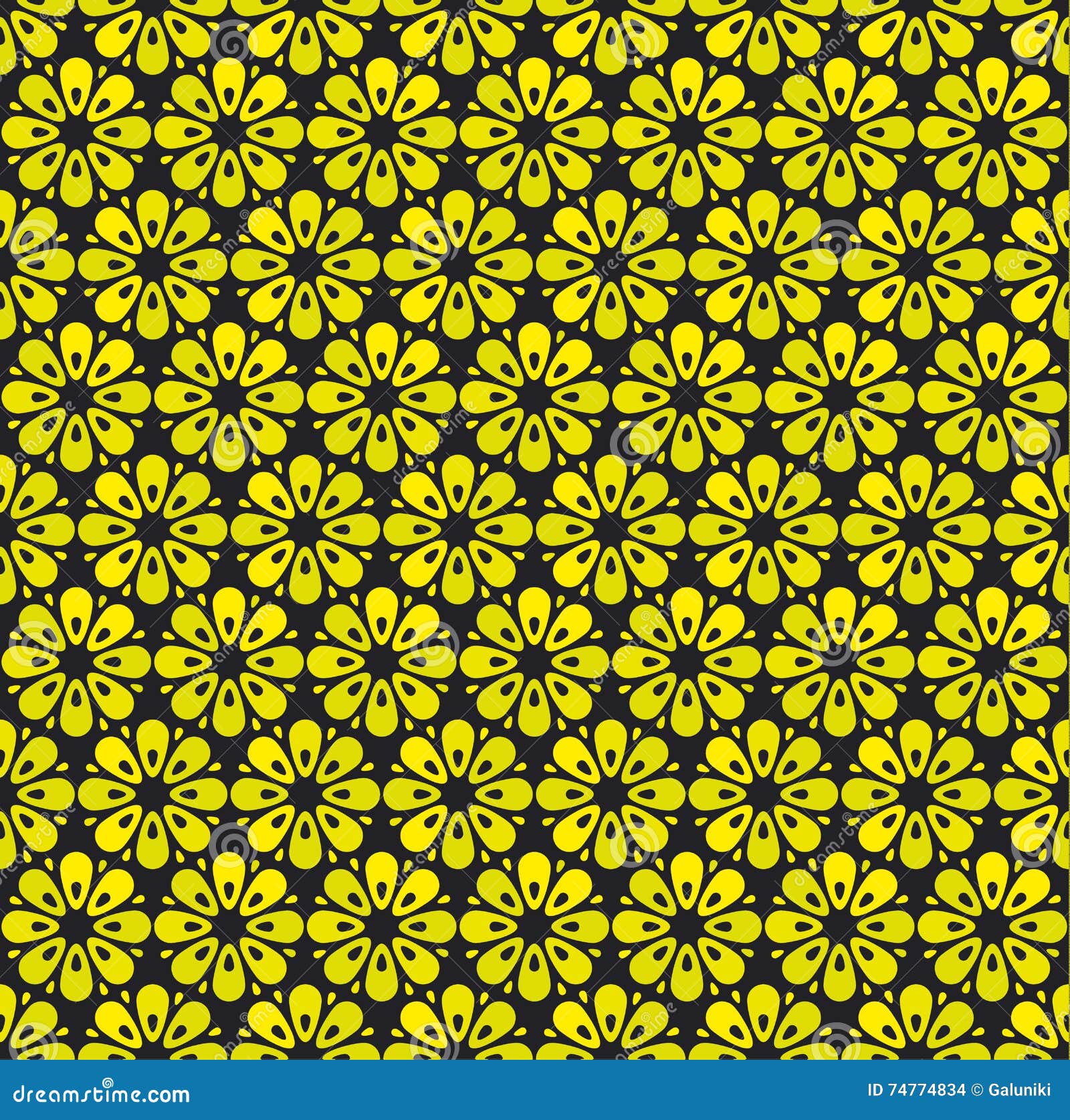 Geometry Flowers Seamless Pattern. Stock Vector - Illustration of ...
