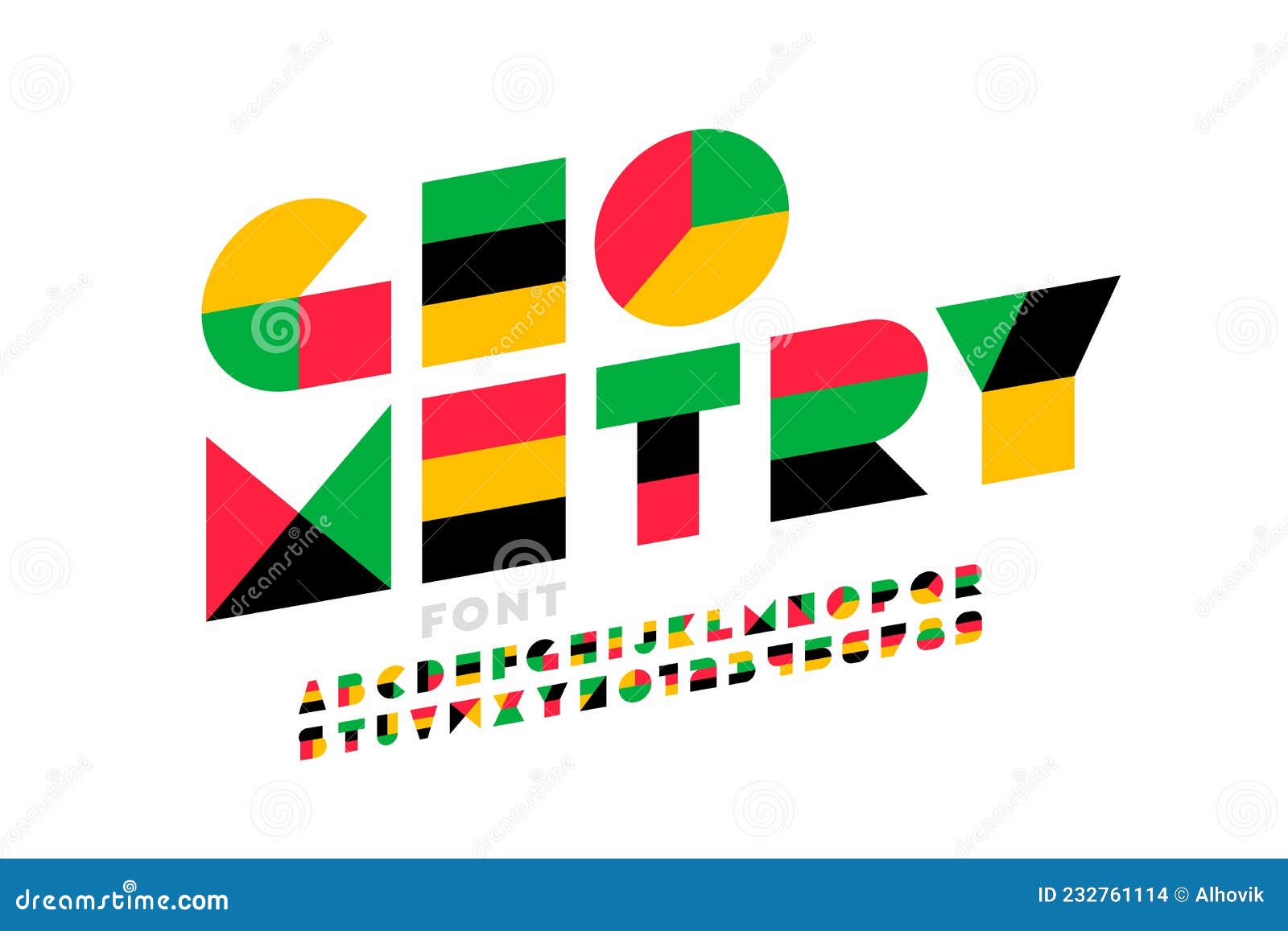 Geometry font stock vector. Illustration of artistic - 232761114