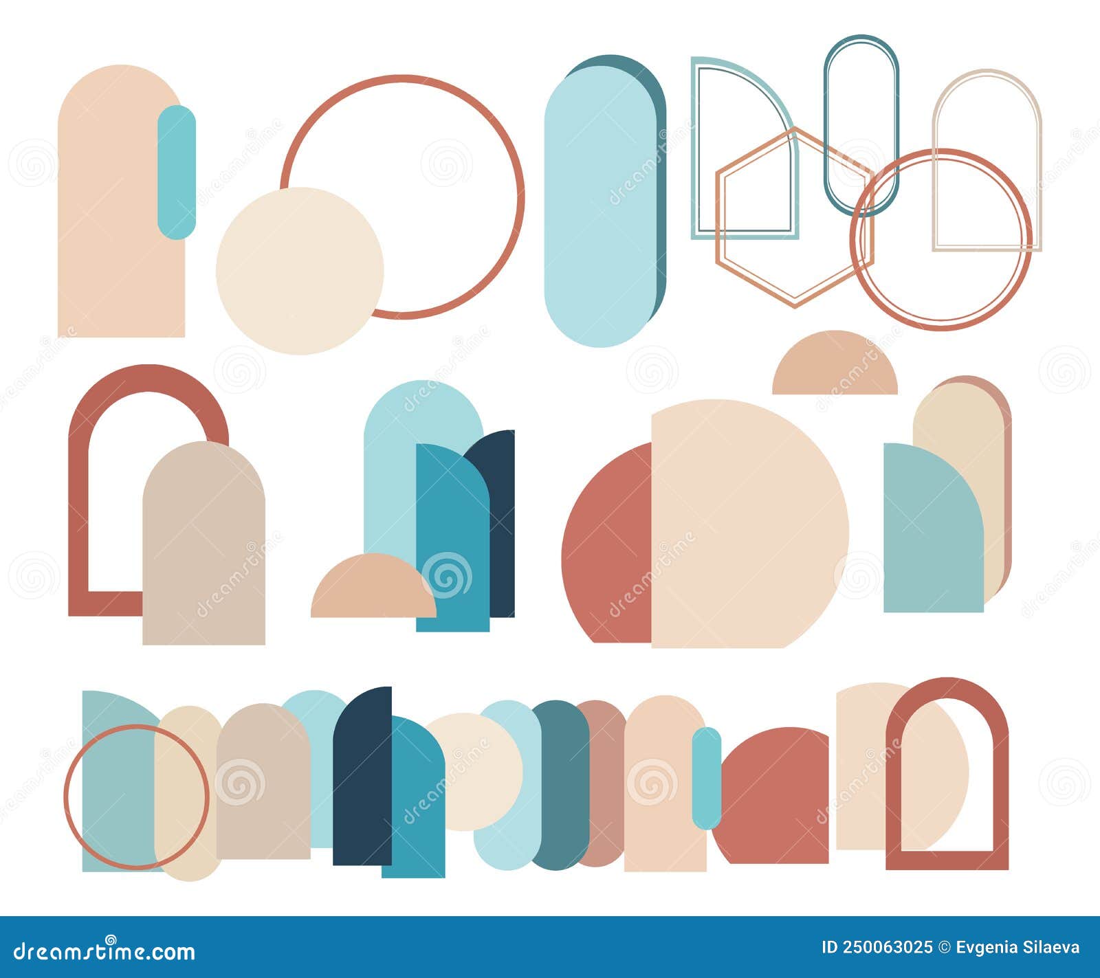 Geometry Frames and Shapes Vector Set Stock Vector - Illustration of ...