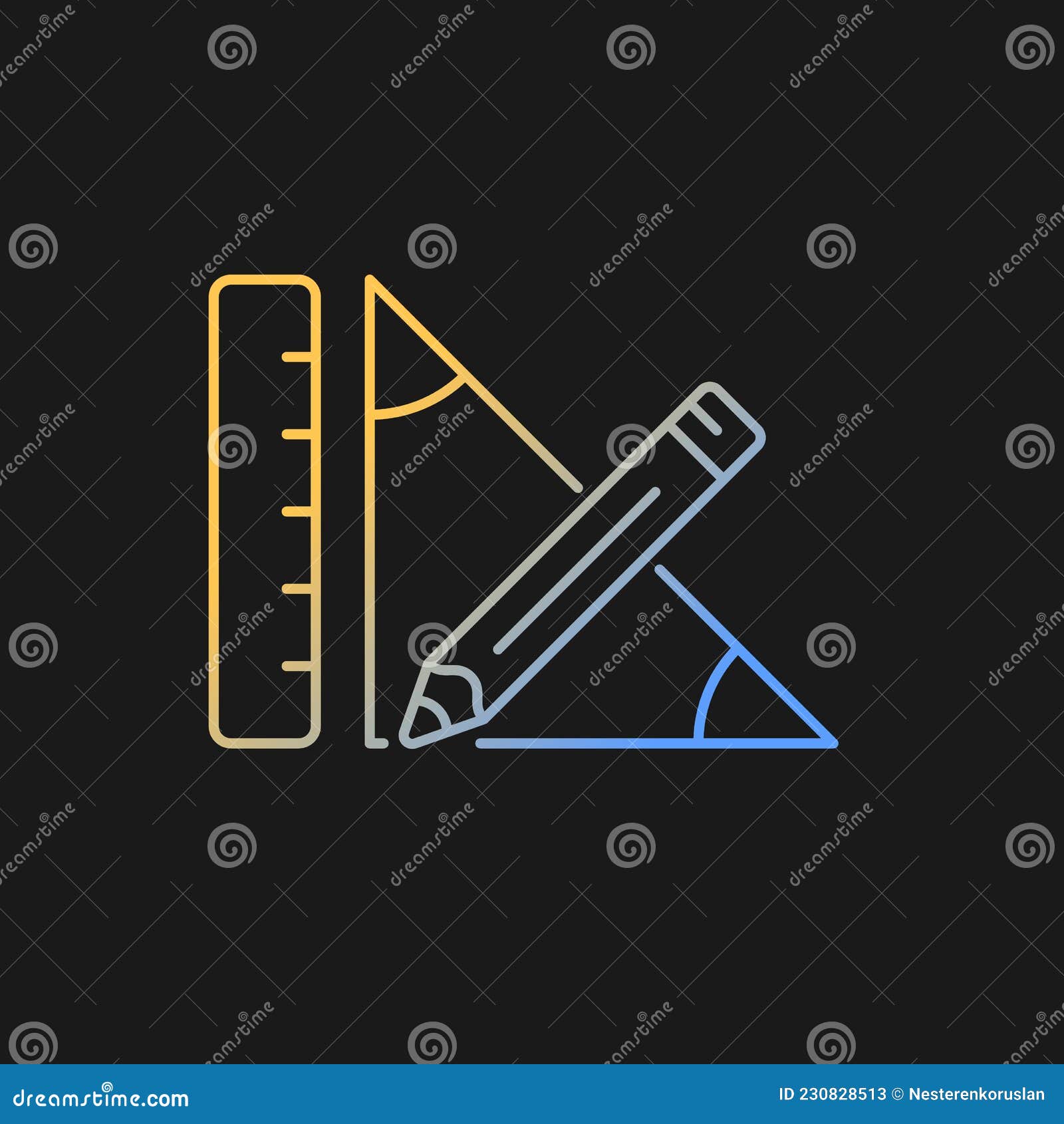 Geometry Gradient Vector Icon for Dark Theme Stock Vector ...