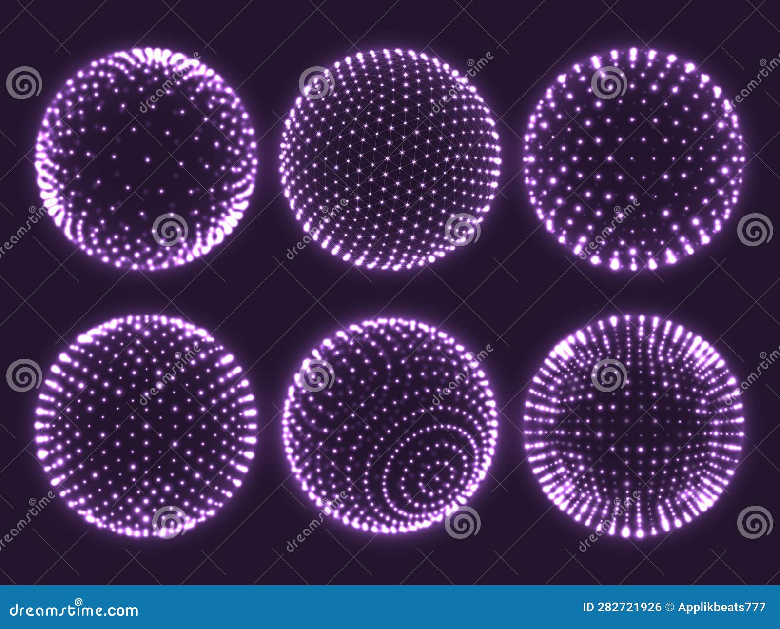 Geometry Grid 3d Sphere, Atom Orb, Science Chart of Particles or ...