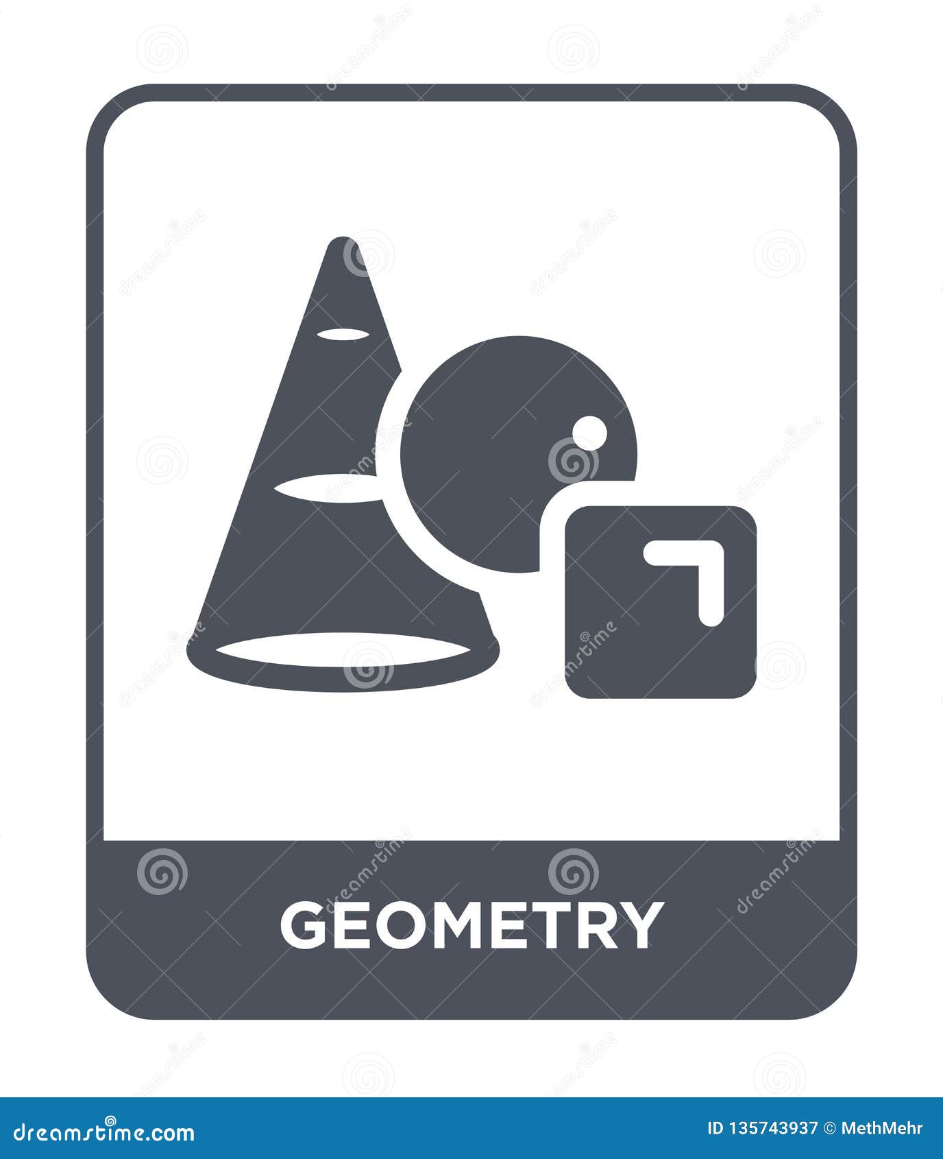 Geometry Icon in Trendy Design Style. Geometry Icon Isolated on White ...