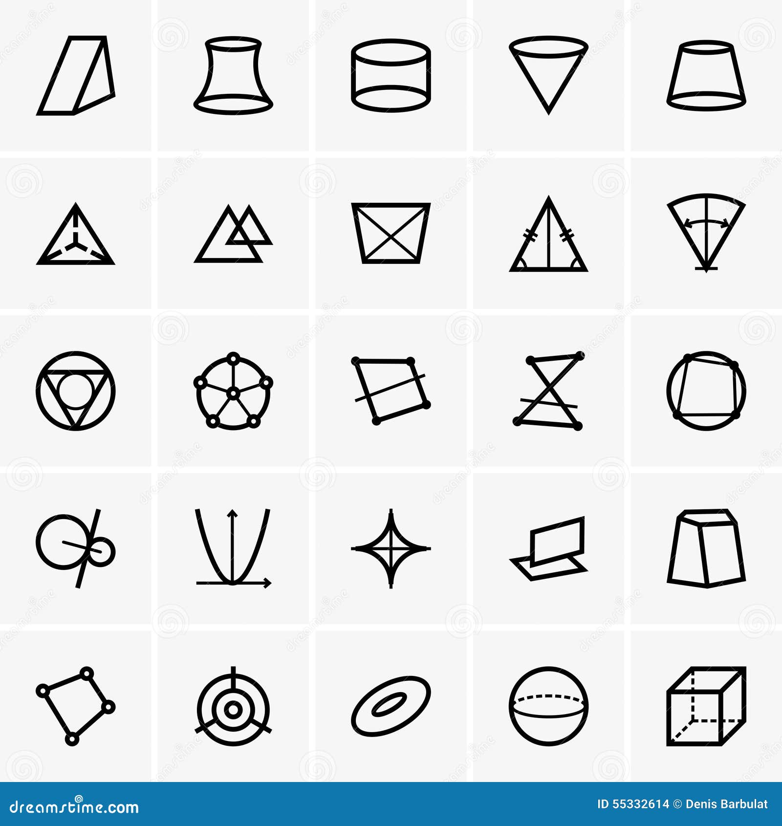 Geometry icons stock vector. Illustration of icon, graph - 55332614