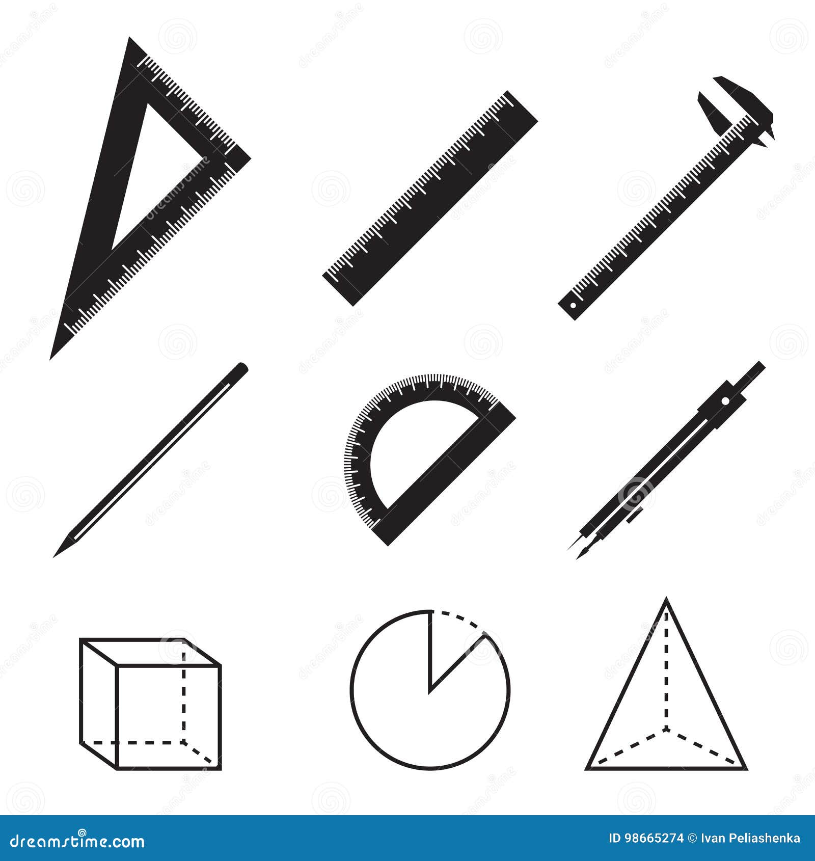 Geometry icons stock illustration. Illustration of gauge - 98665274