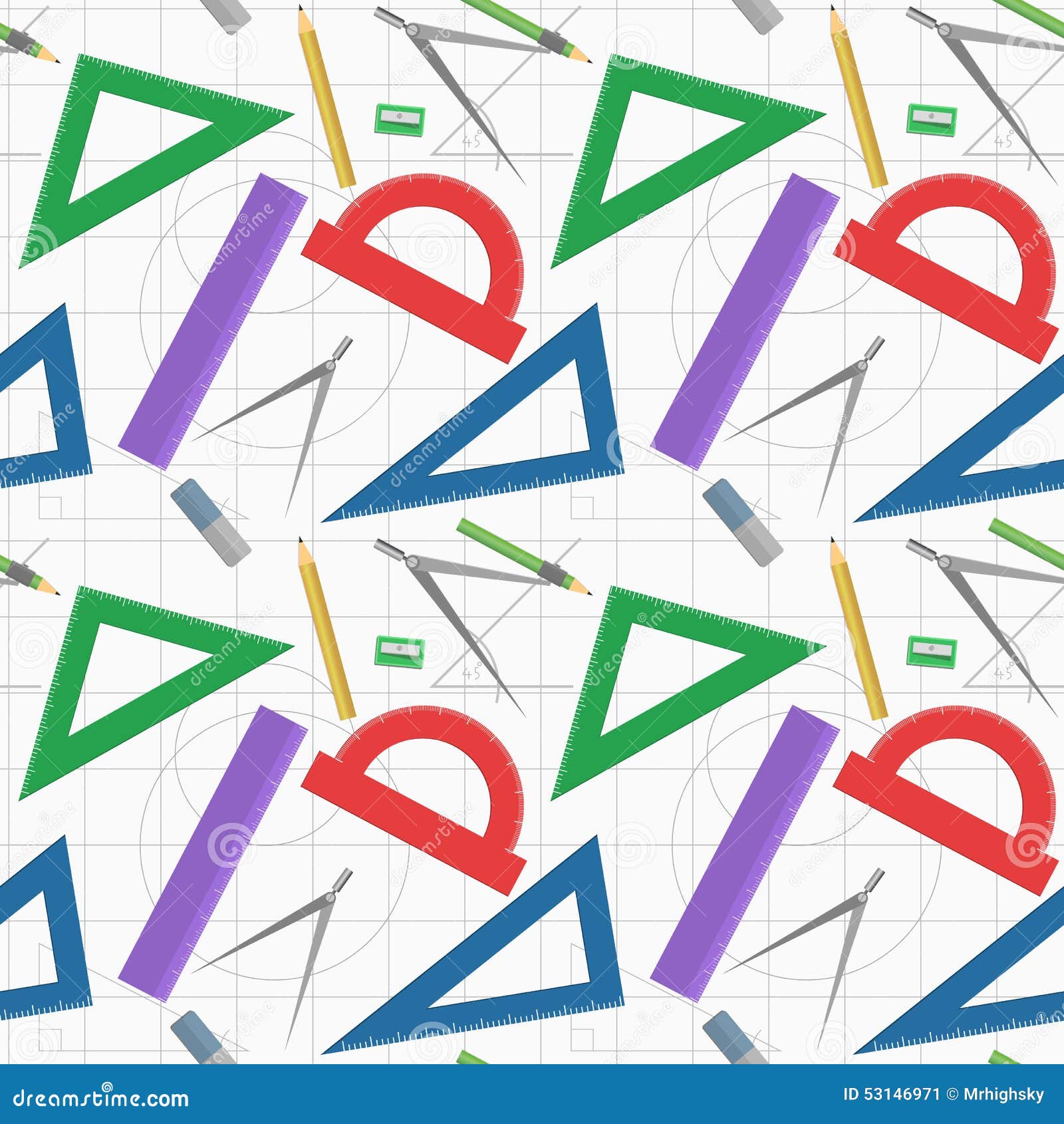 Geometry Instruments Seamless Pattern Stock Vector - Illustration of ...