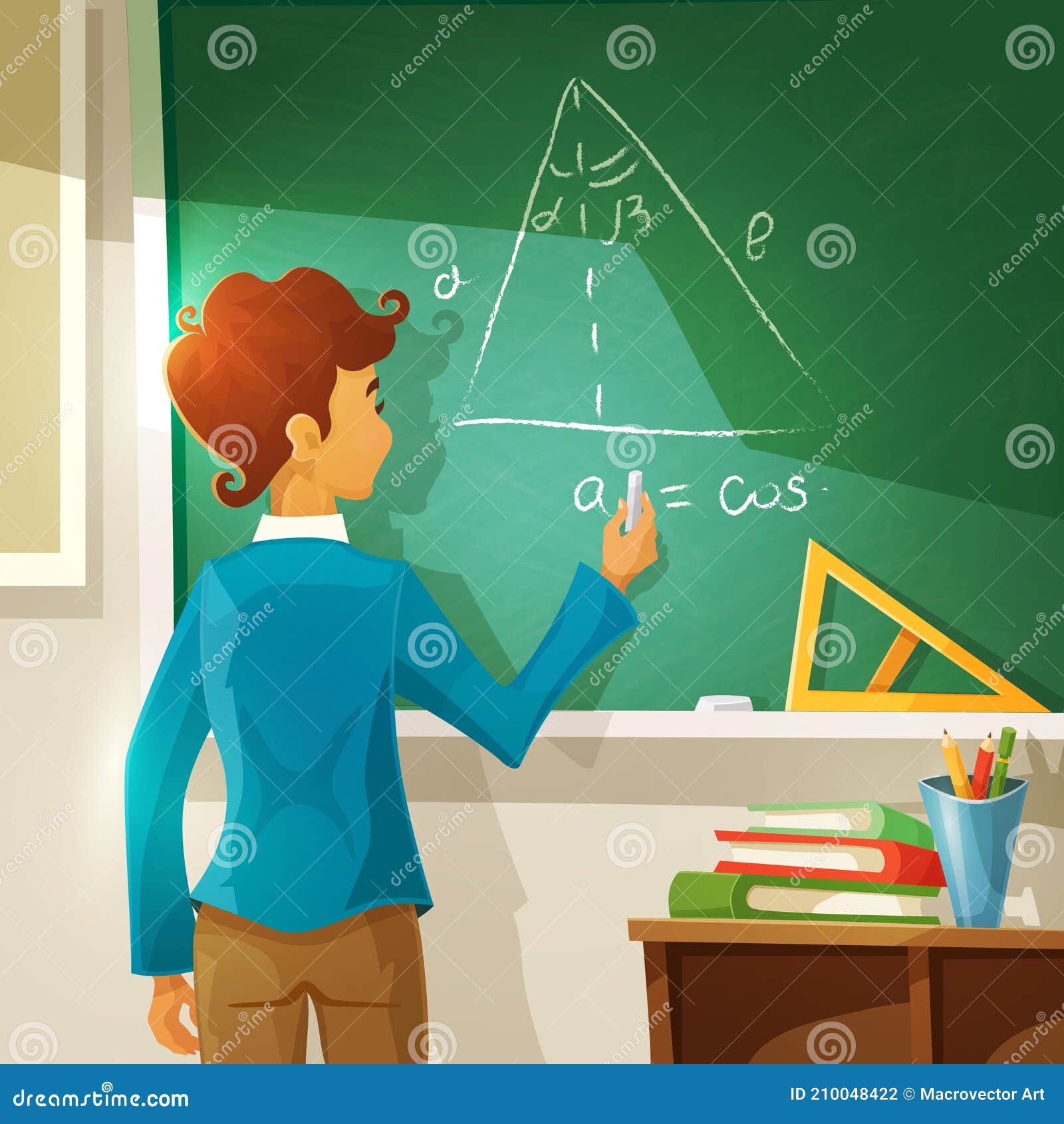 Geometry Lesson Cartoon Illustration Stock Vector - Illustration of ...