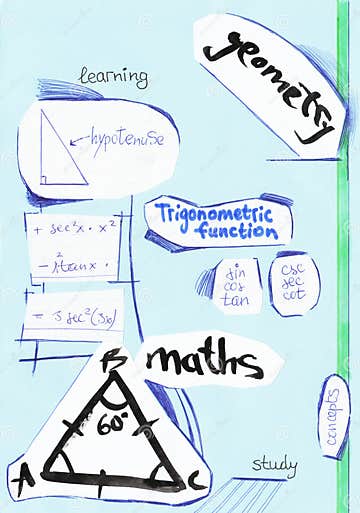 Geometry Maths Student Artistic Notes, Trigonometry Math Study ...