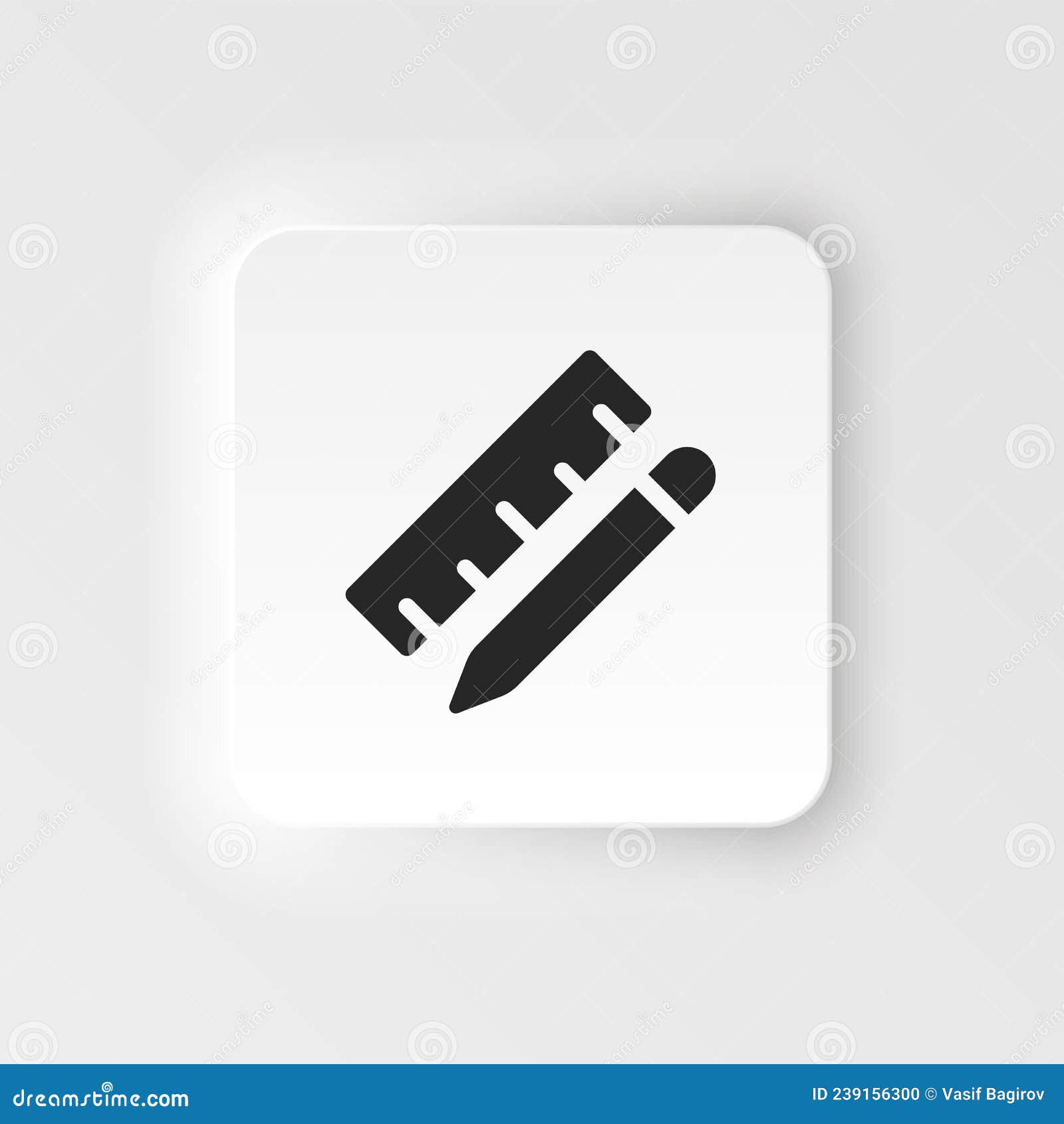 Geometry, Measuring Ruler Icon - Vector. Simple Element Illustration ...
