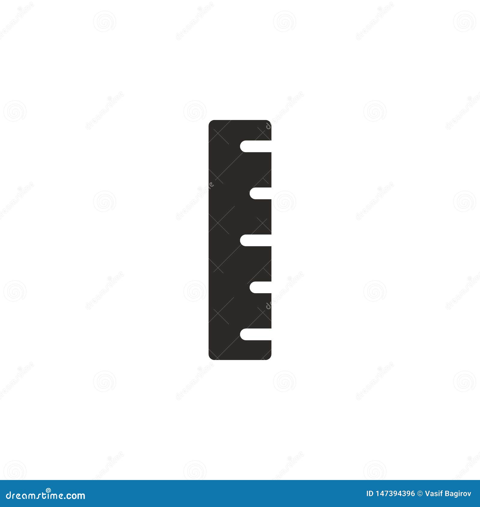 Geometry, Measuring Ruler Icon - Vector. Simple Element Illustration ...