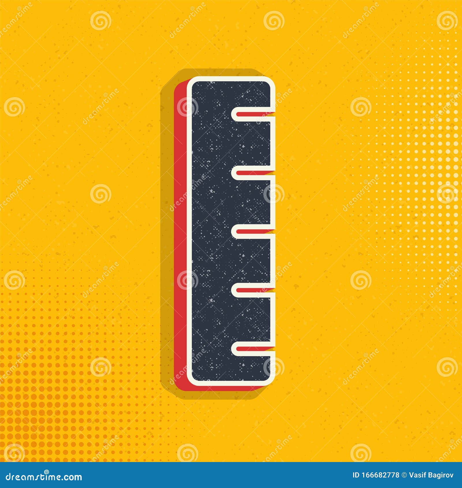Geometry, Measuring Ruler Pop Art, Retro Icon. Vector Illustration of ...