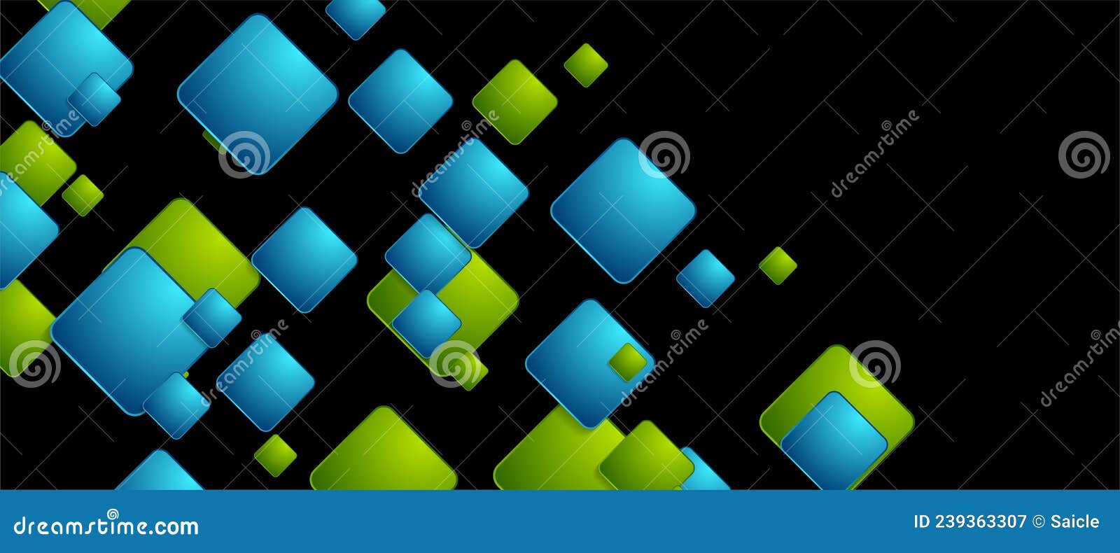 Geometry Minimal Background with Green Blue Squares Stock Vector ...