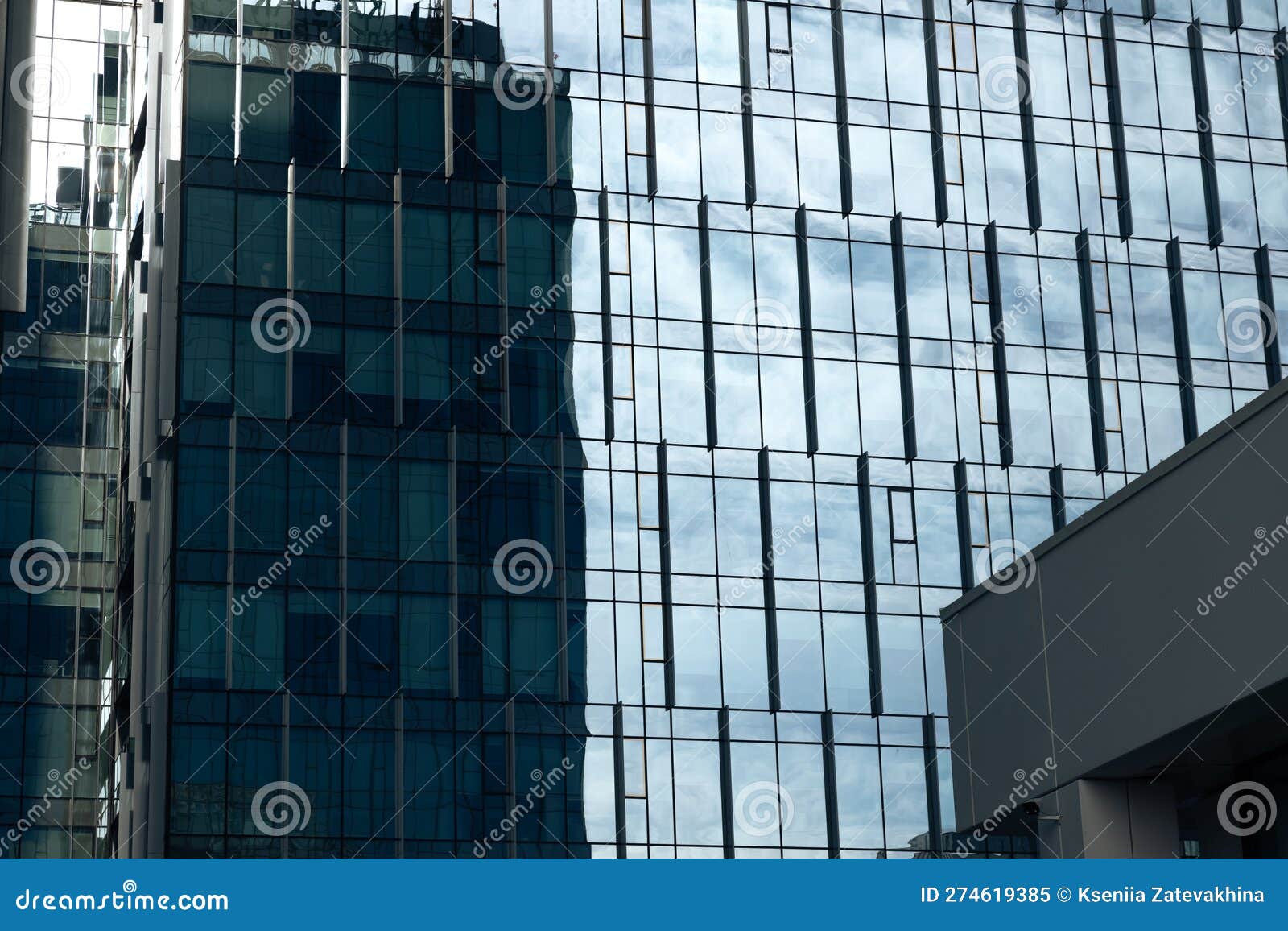 The Geometry of Modern Urban Architecture is Reflected in the Glass ...