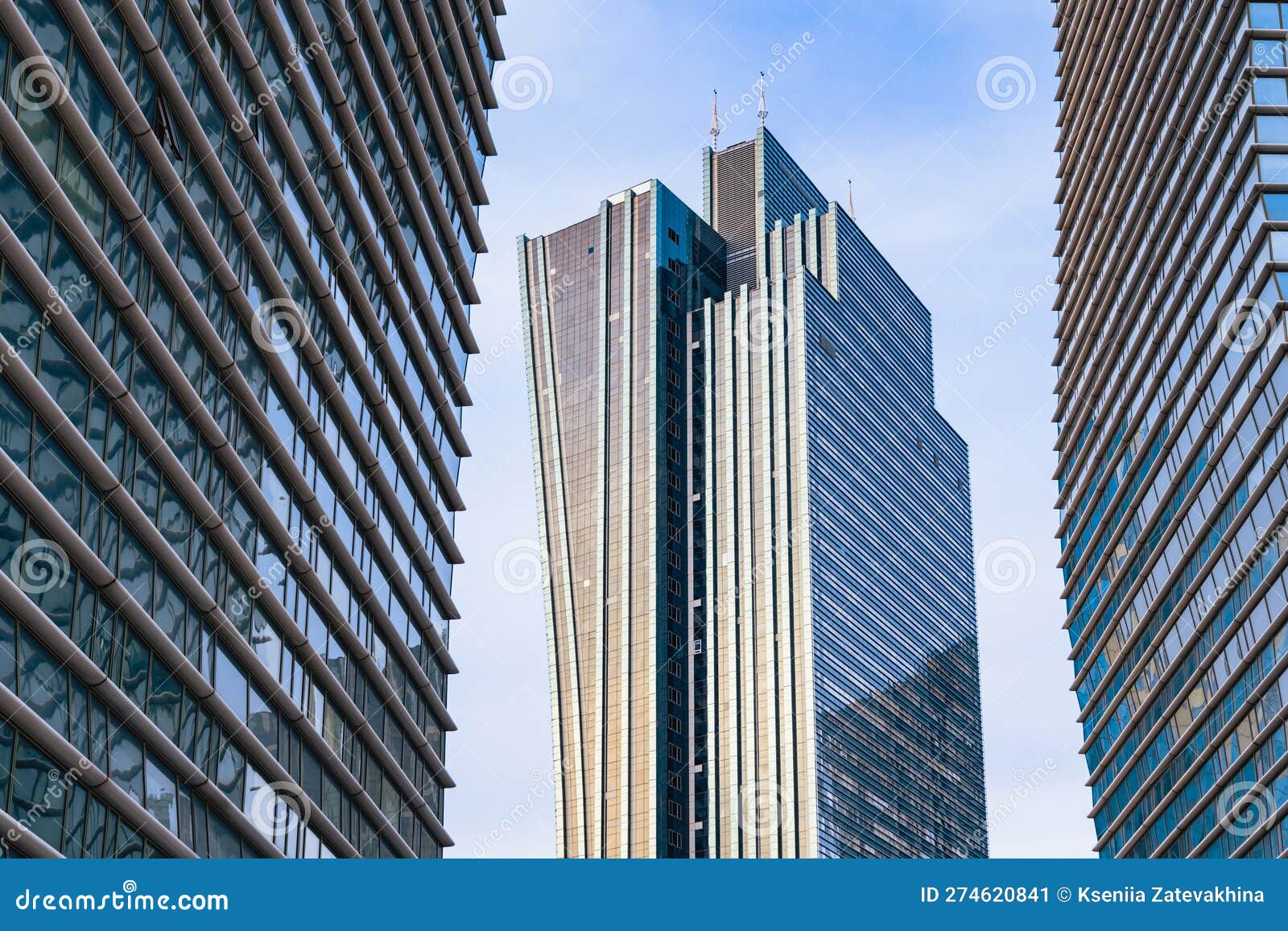 The Geometry of Modern Urban Architecture is Reflected in the Glass ...