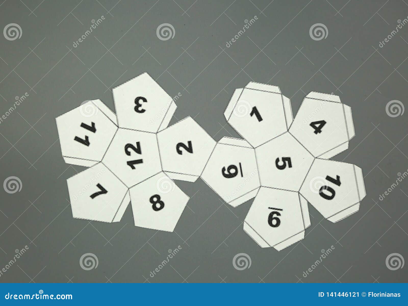 Geometry Net of Platonic Solids Dodecahedron. 2-dimensional Shape that ...