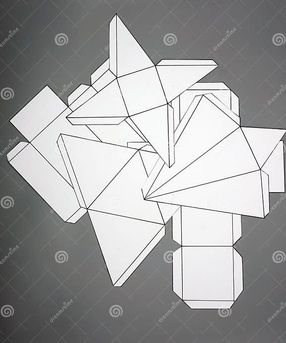 Geometry Net of Rectangular Prism/ Pyramid/ Cube/ . Stock Illustration ...