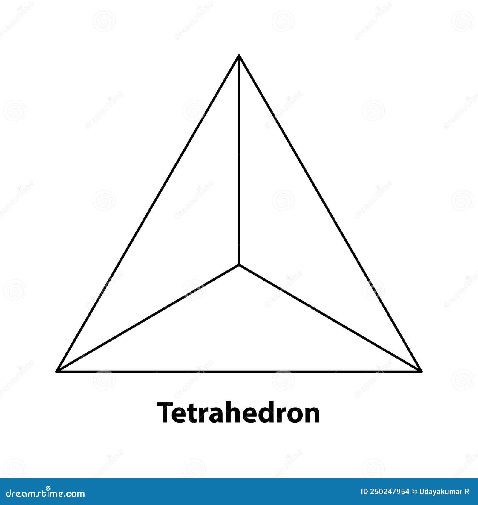 Geometry Net of Tetrahedron. 3d Solid Shape in Mathematics Stock Vector ...
