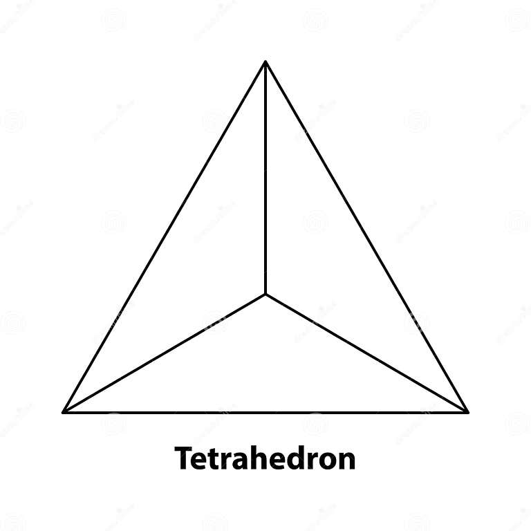 Geometry Net of Tetrahedron. 3d Solid Shape in Mathematics Stock Vector ...