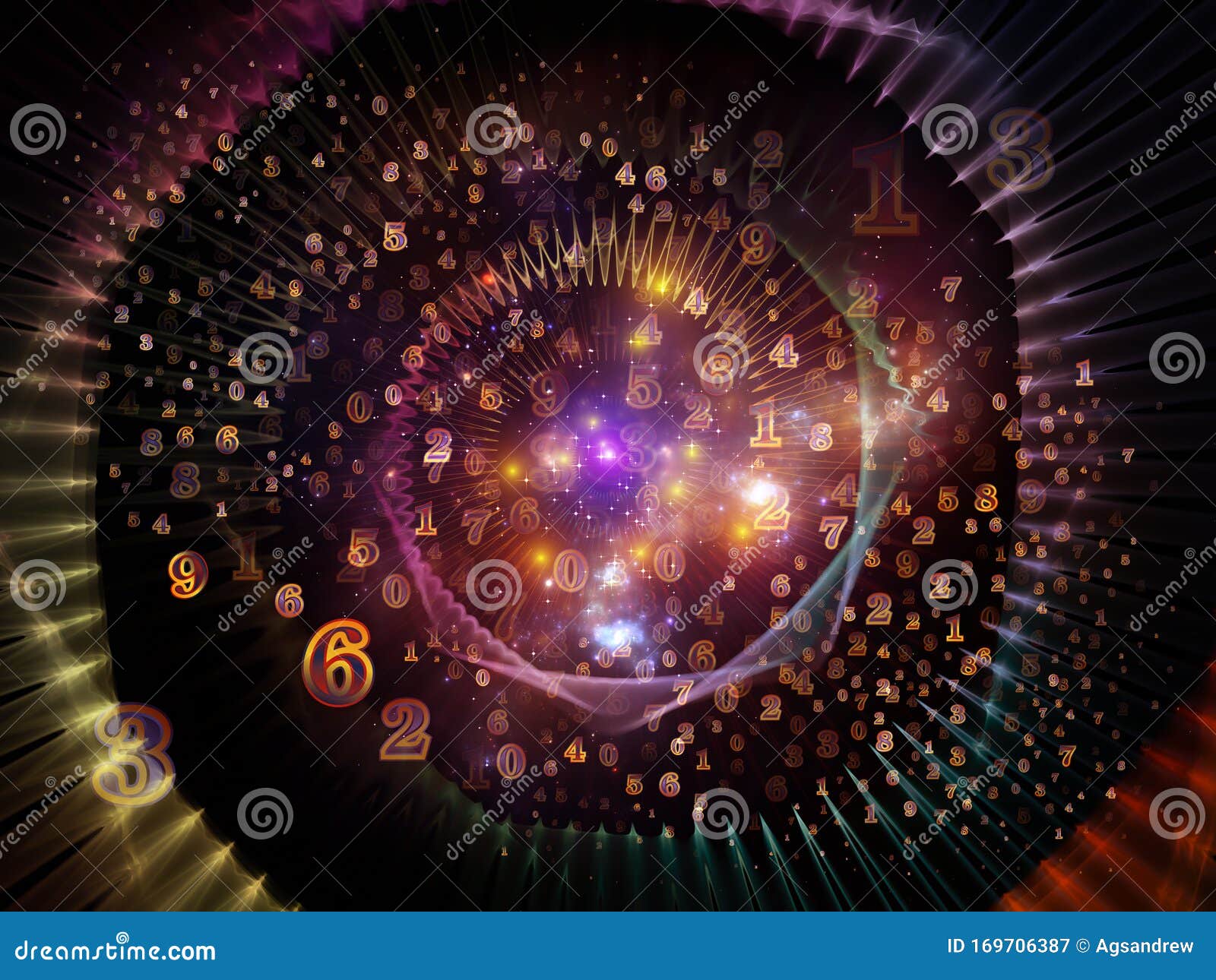 Number Spiral Background stock illustration. Illustration of education ...