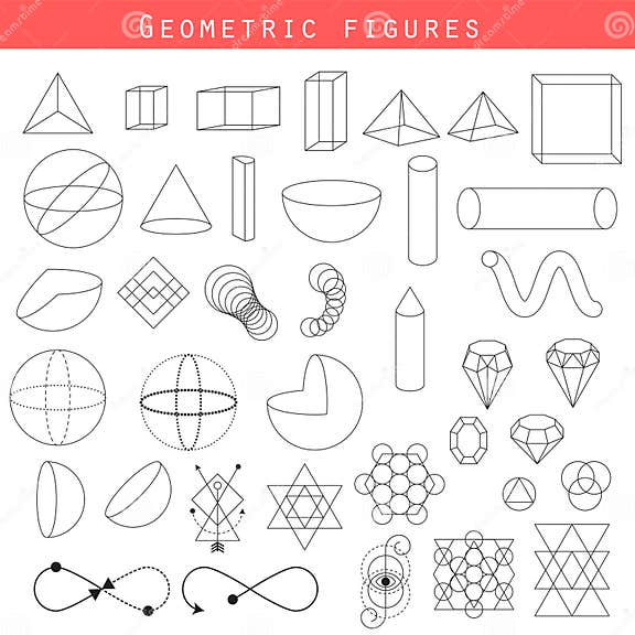 Geometry Outline Vector Shapes. Stock Vector - Illustration of design ...