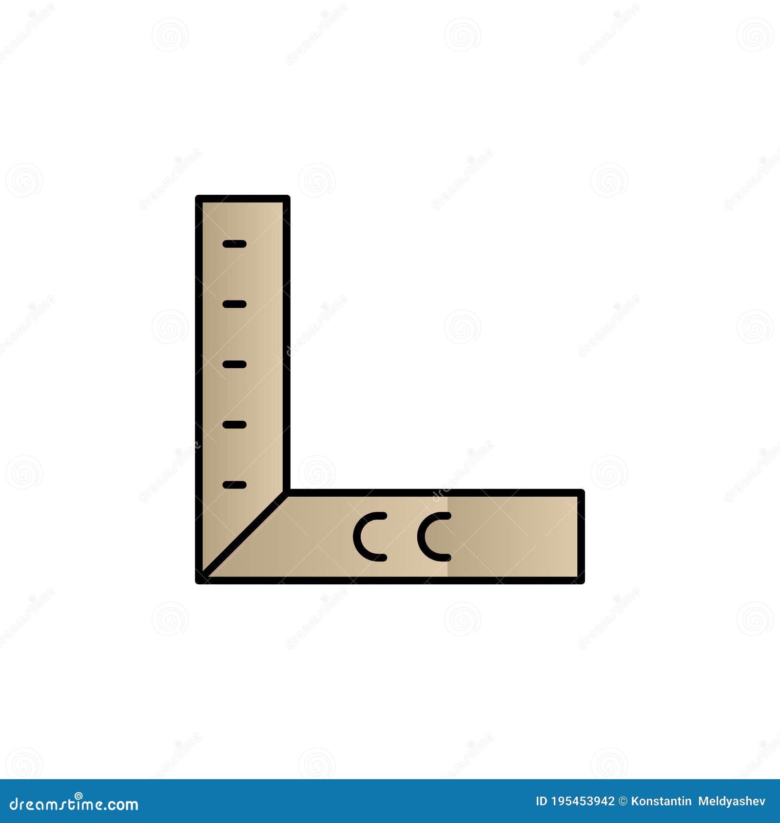 Geometry Ruler Thin Line Icon. Protractor Ruler Vector Illustration ...