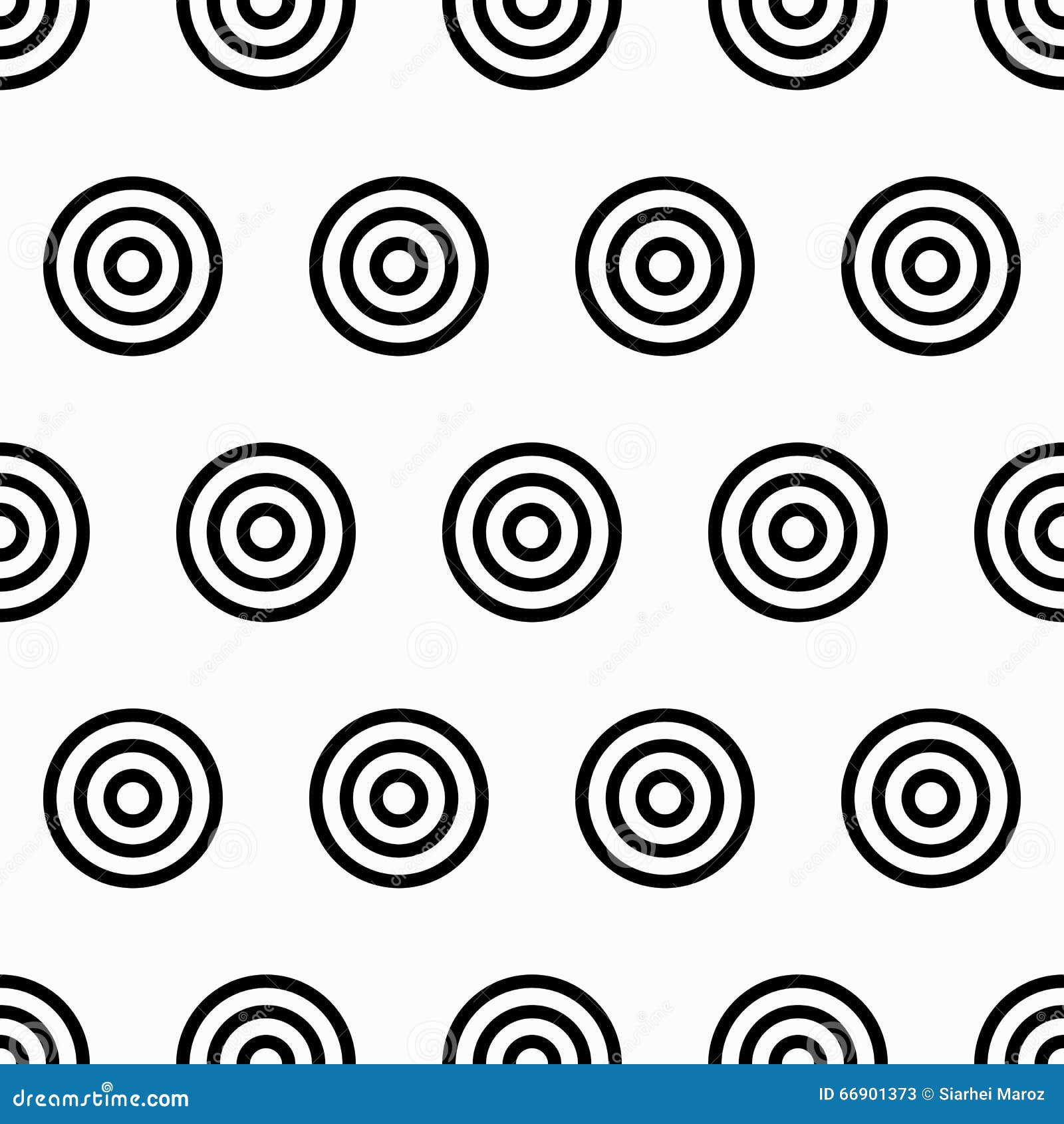 Geometry Seamless Pattern with Concentric Circles. Stock Vector ...