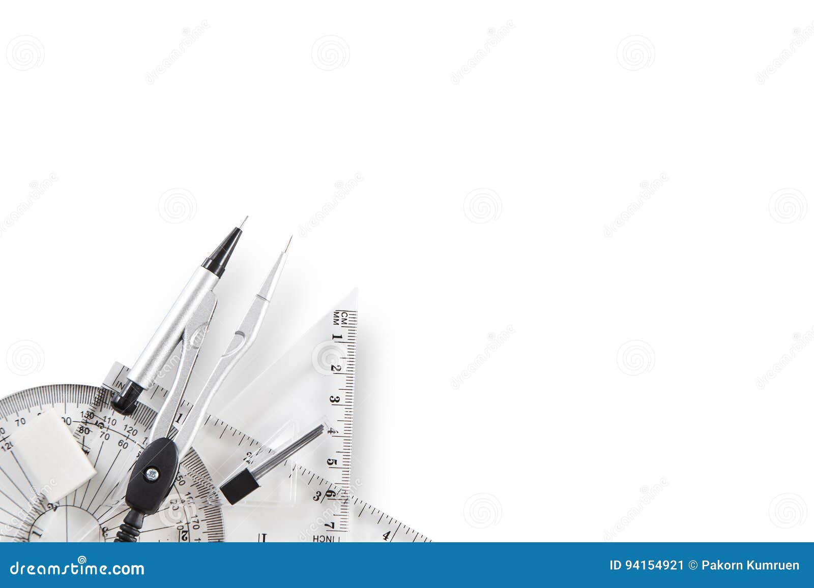 Geometry Set With Compass Ruler And Protractor Stock Image Image Of Graphic Empty 94154921