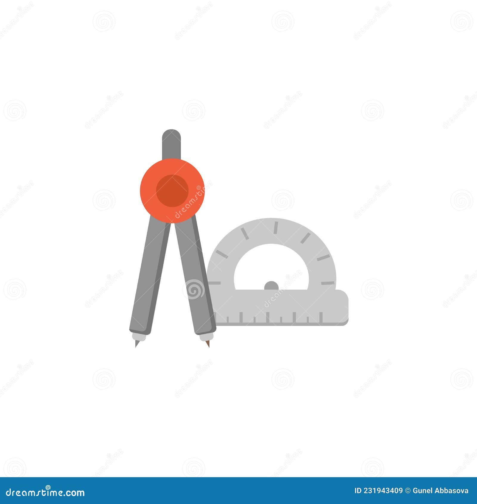 Military flat compass and protractor - odfeti