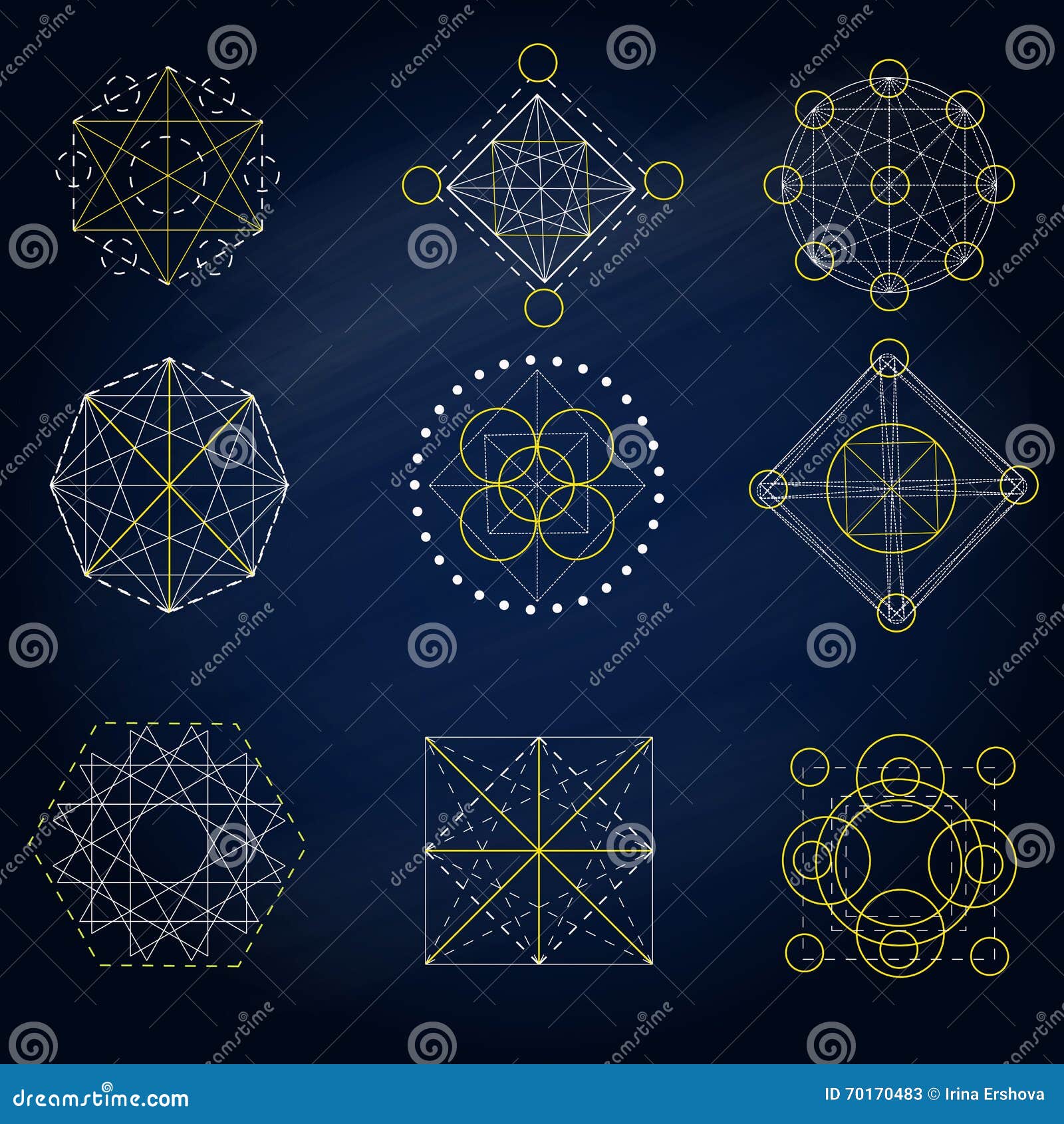 Geometry Signs in the Blue Background Stock Vector - Illustration of ...