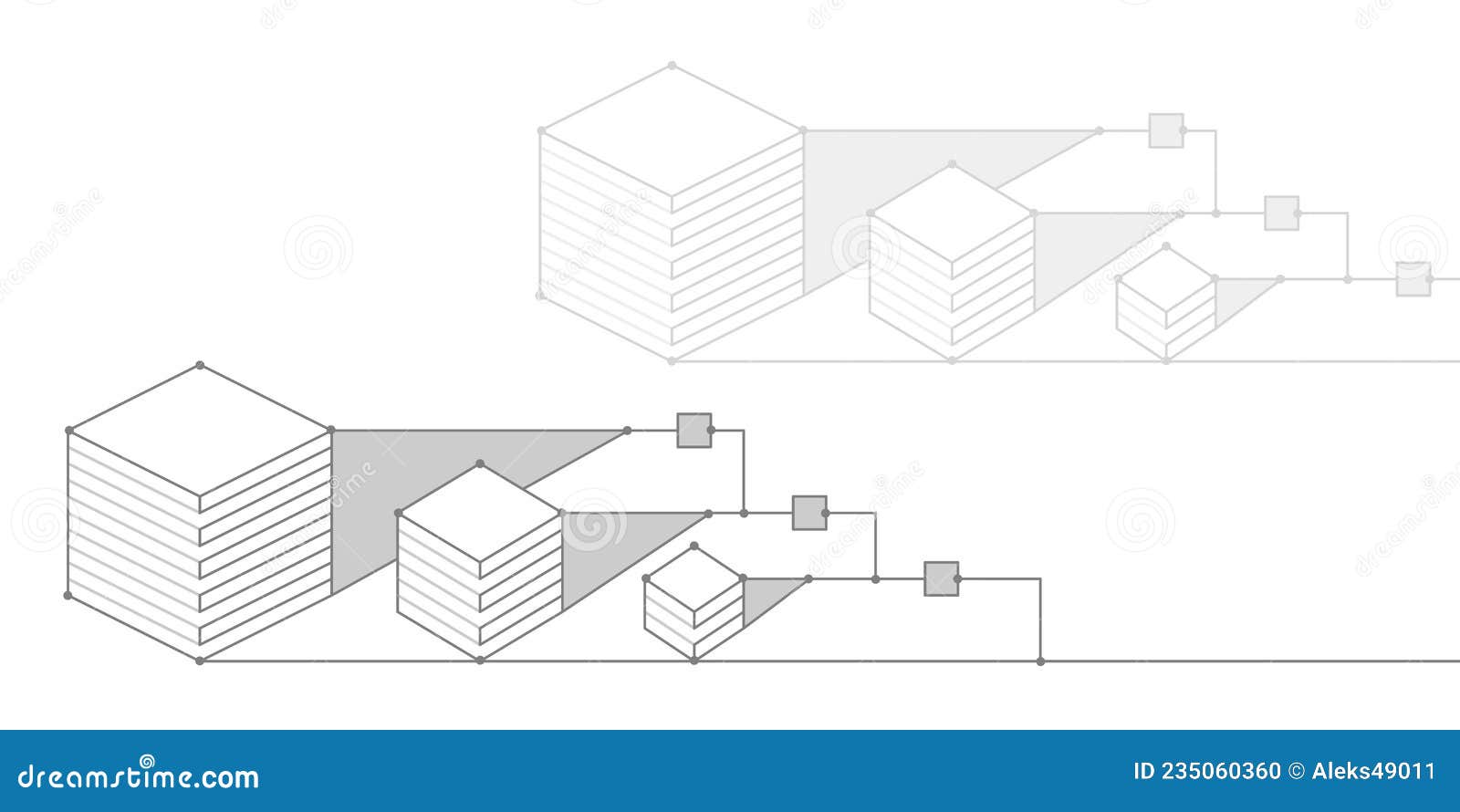 Geometry of Squares.Line Art.White Background of Lines.Vector ...