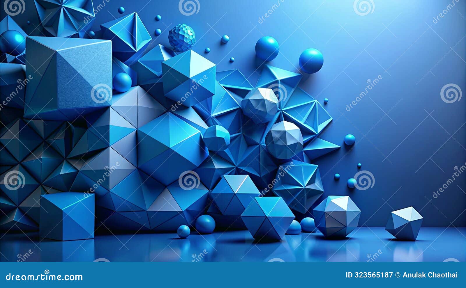 Geometry Unleashed Abstract Blue Communication Explored Creative AI ...