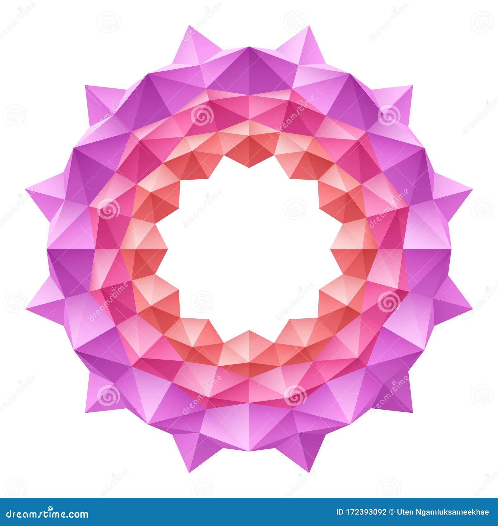 Geometry Use a Polygon Triangle. Arrange in a Pink Color Abstract ...