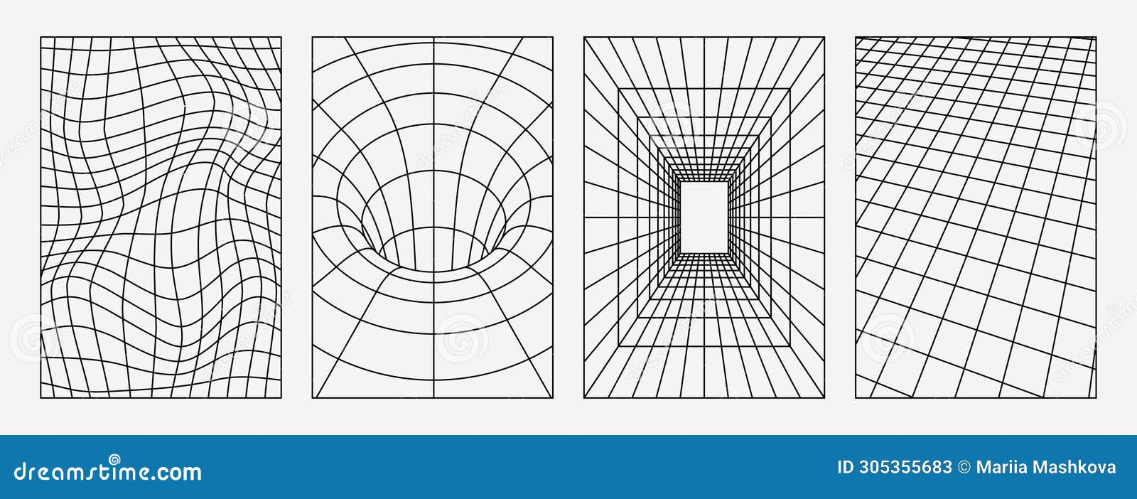 Geometry Wireframe Grid Backgrounds In Neon Pink Color. 3D Abstract ...